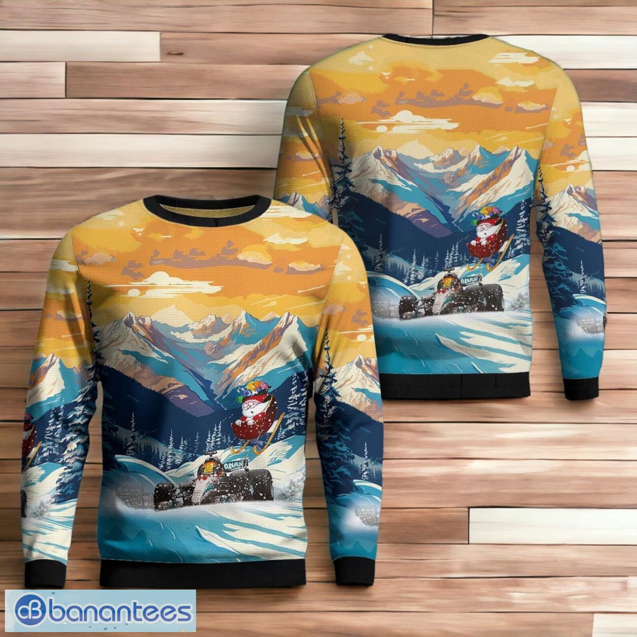 Lewis Hamilton Santa Formula 1 motor racing Christmas Sweater - Banantees