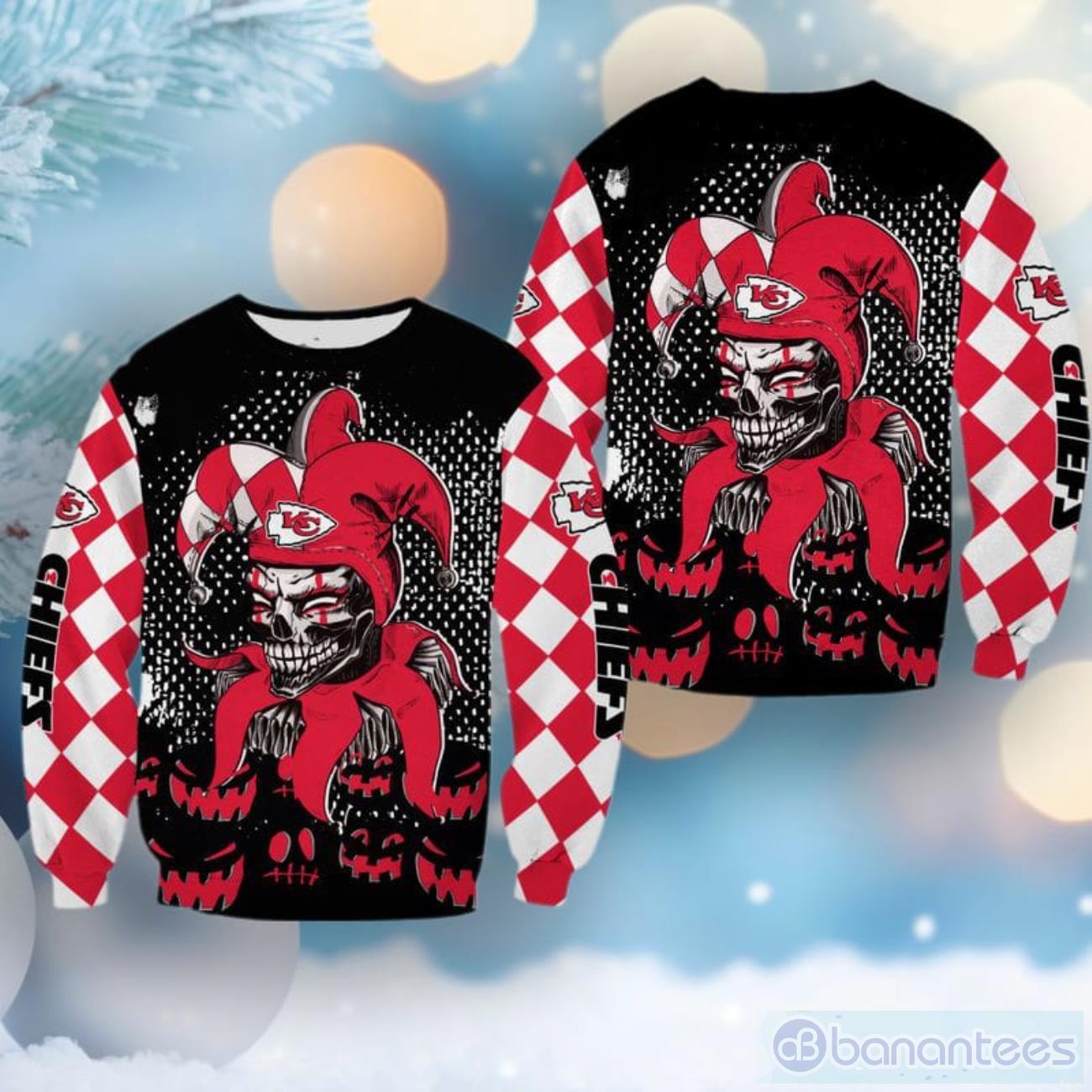 NFL Kansas City Chiefs Halloween Clown Limited Edition Ugly Sweater For ...