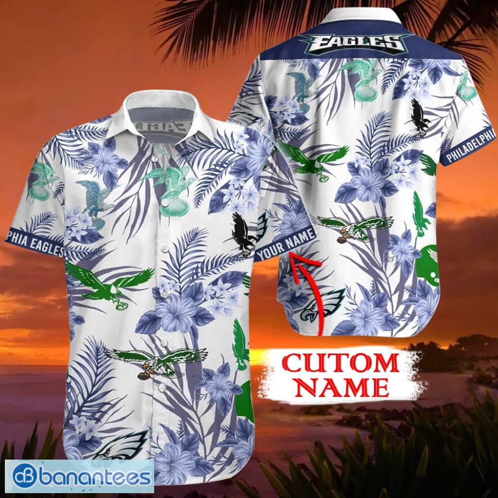 Philadelphia Eagles Logo History Nfl Aloha Tropical Hawaiian Shirt ...