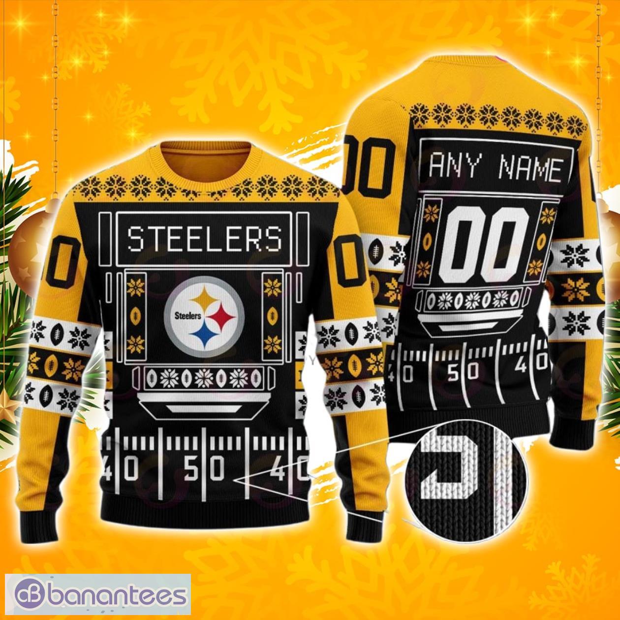 Pittsburgh Steelers NFL Ugly Chirstmas Sweater Custom Number & Name ...