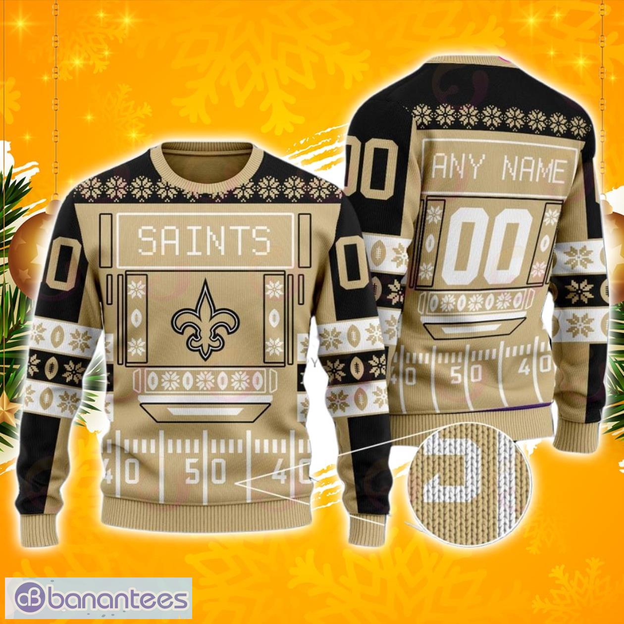 Saint Ugly Chirstmas Sweater Custom Number & Name - Banantees