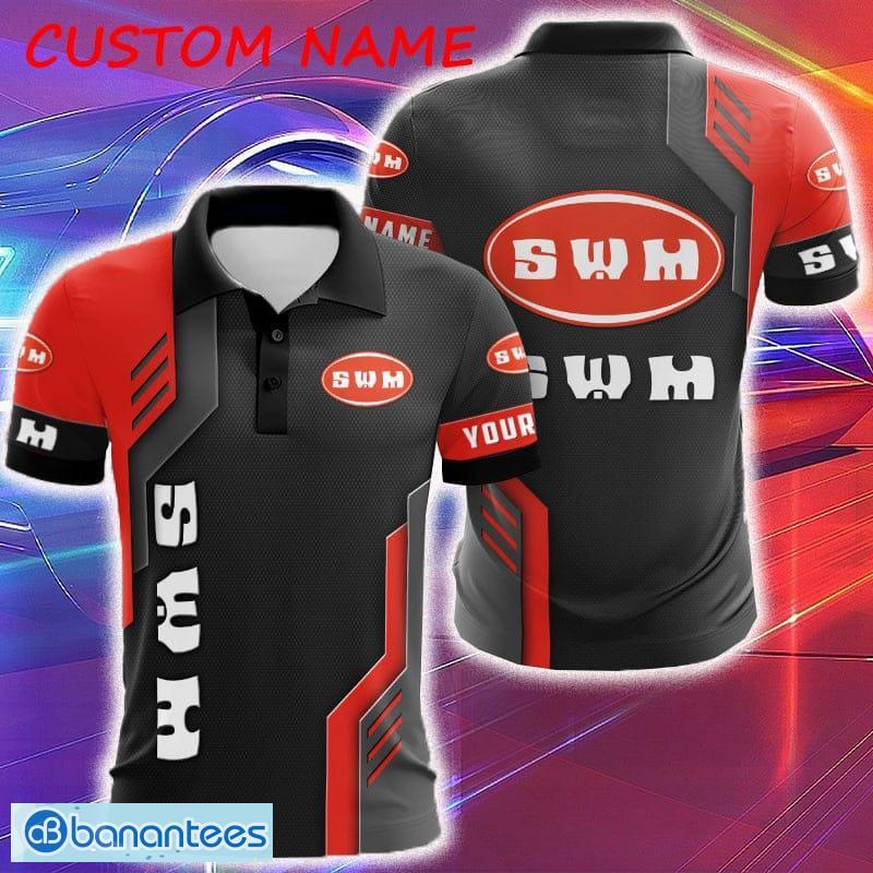 SWM Logo Motorcycle Polka Dot Patterns Personalized Golf Polo Shirt ...