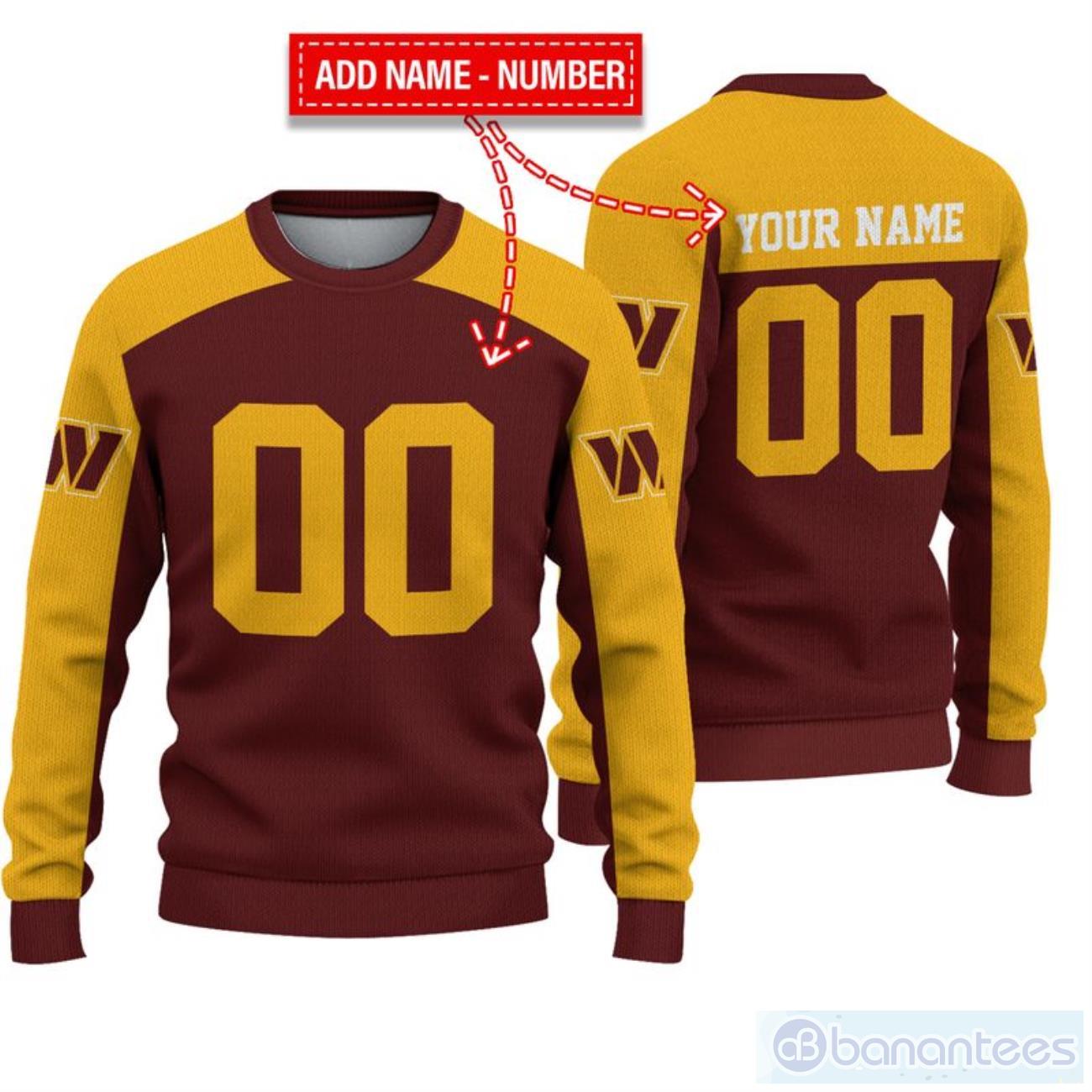 Washington Commanders Ugly Sweater Custom Number And Name Hot Design ...