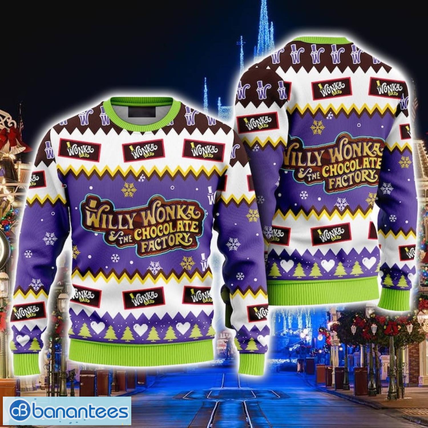 Willy Wonka & the Chocolate Factory Ugly Christmas Sweater - Banantees