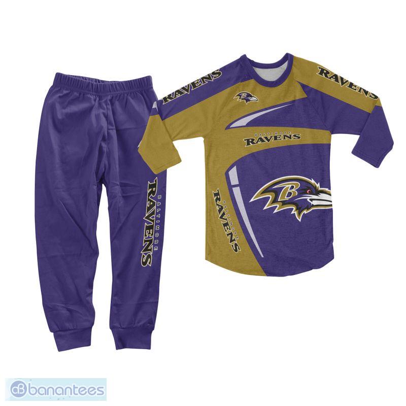 Baltimore Ravens Pajamas Set Plus Sizes Logo Fans Gift Familys Holidays ...