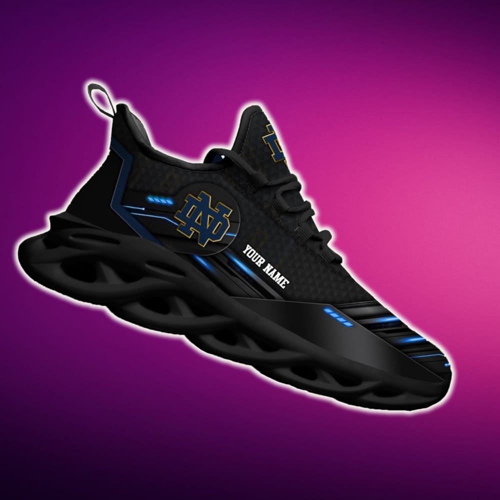 Custom Name Notre Dame Fighting Irish Team Black Max Soul Shoes NCAA ...