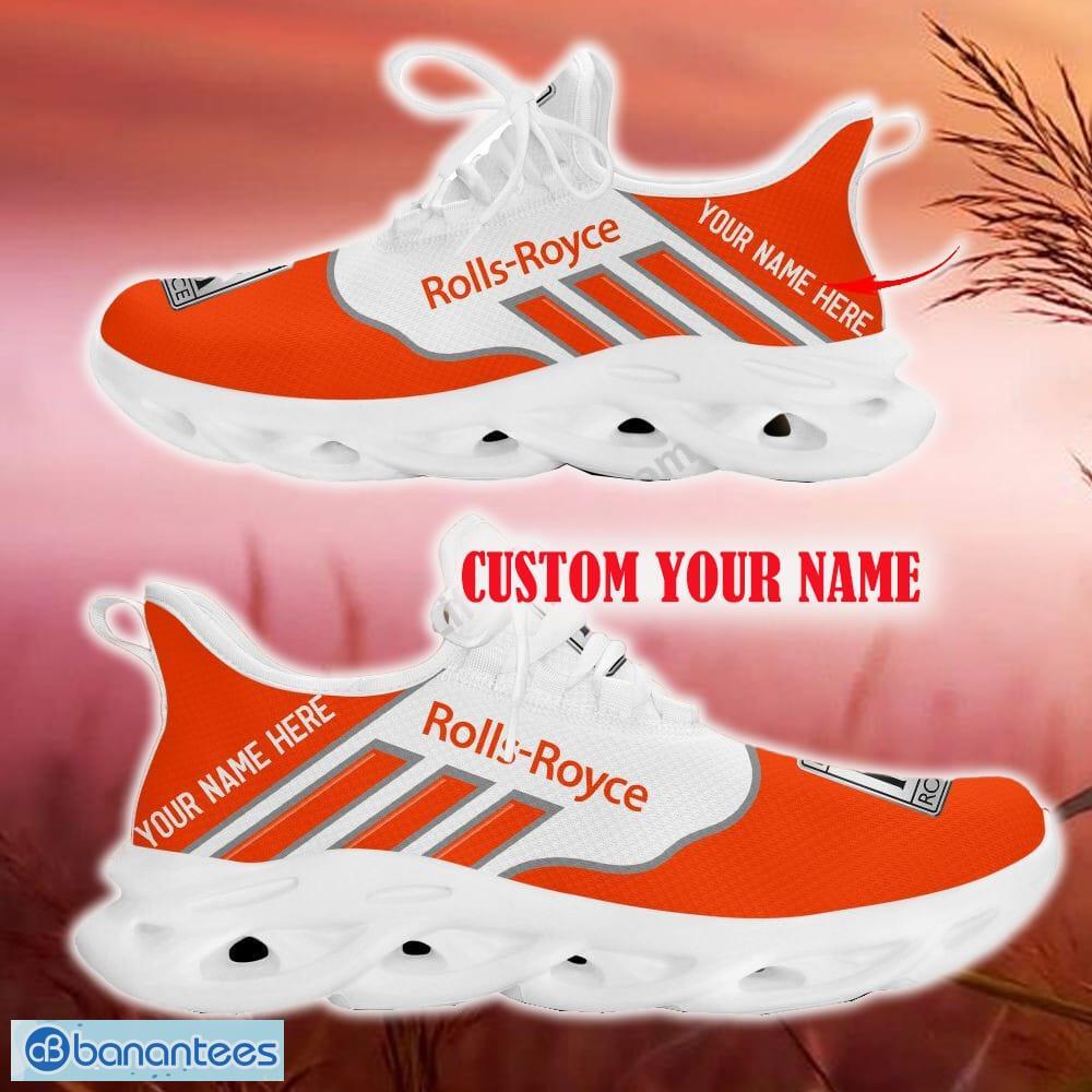 Custom Name Rolls Royce Orange Car Logo Max Soul Sneakers For Fans Team ...