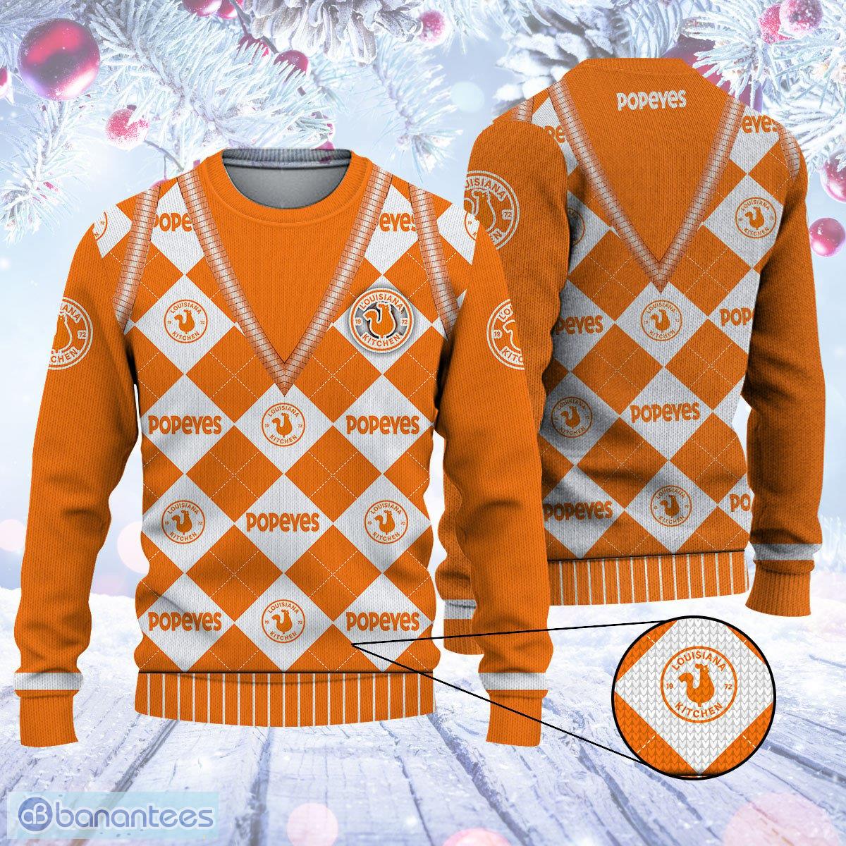 Popeyes Chicken Logo Brands Ugly Xmas 3D Sweater Gift For Men And Women ...
