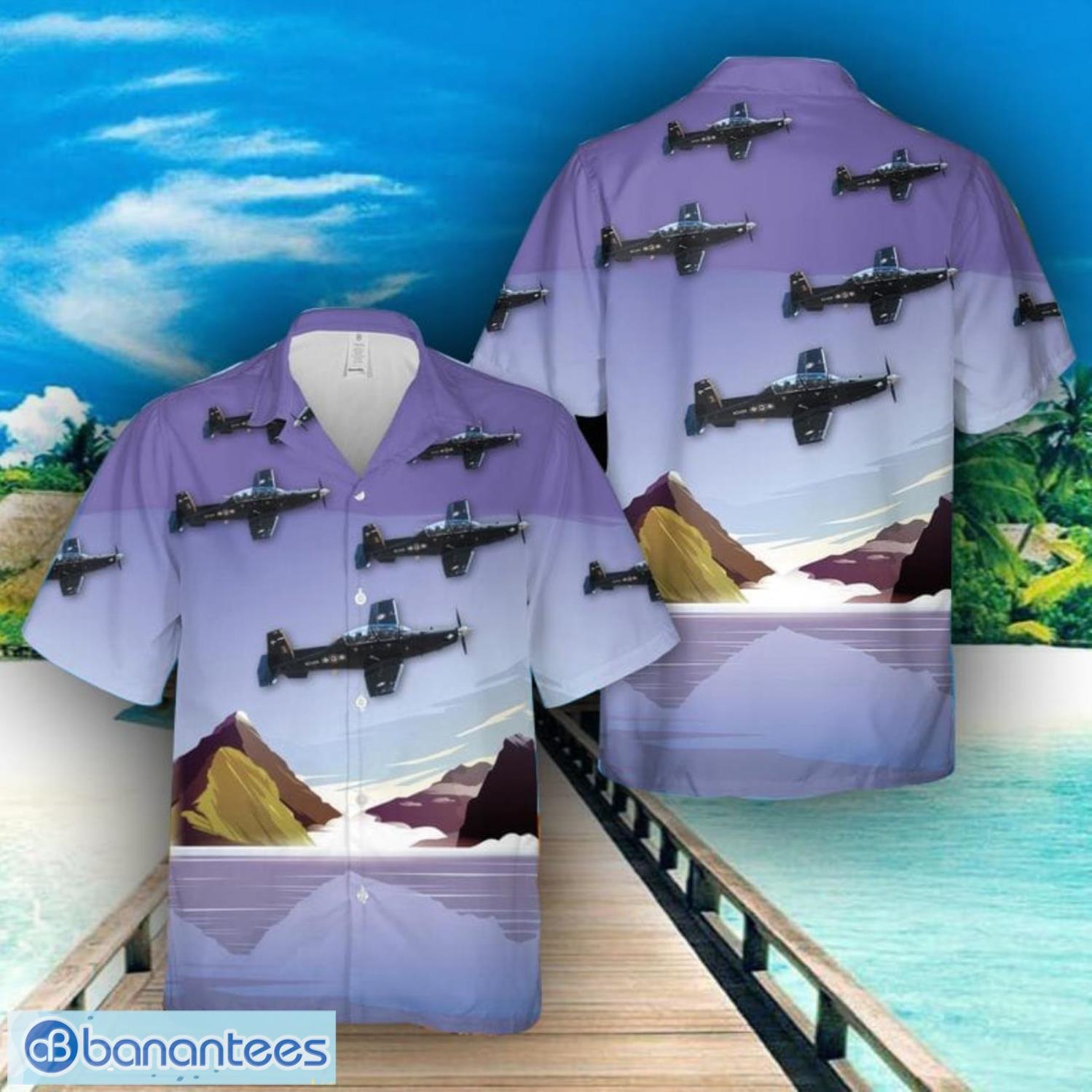 RNZAF Beechcraft T-6 Texan II Hawaiian Shirt Short Sleeve Aloha Beach ...