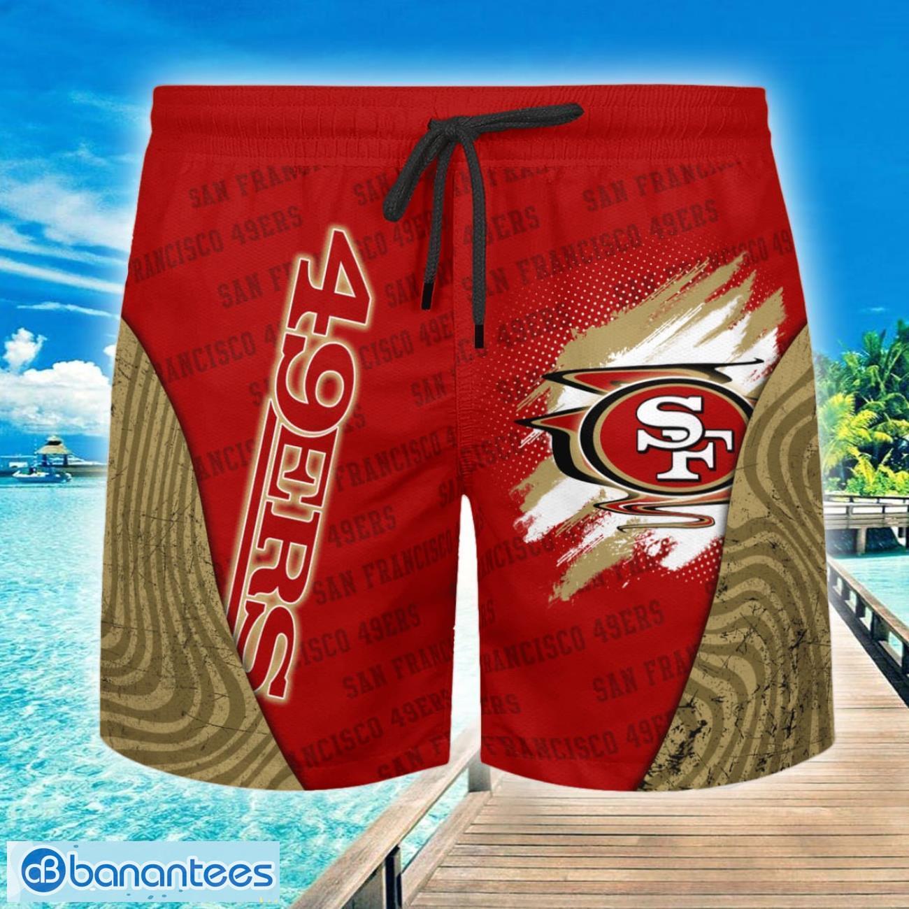 San Francisco 49ers Team Logo All Over printed 3D Shorts - Banantees