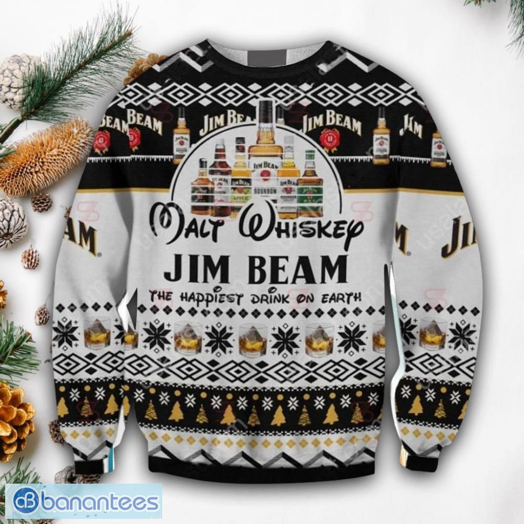 Walt Whiskey Jim Beam The Happiest Christmas Ugly Sweater 3D Printed ...