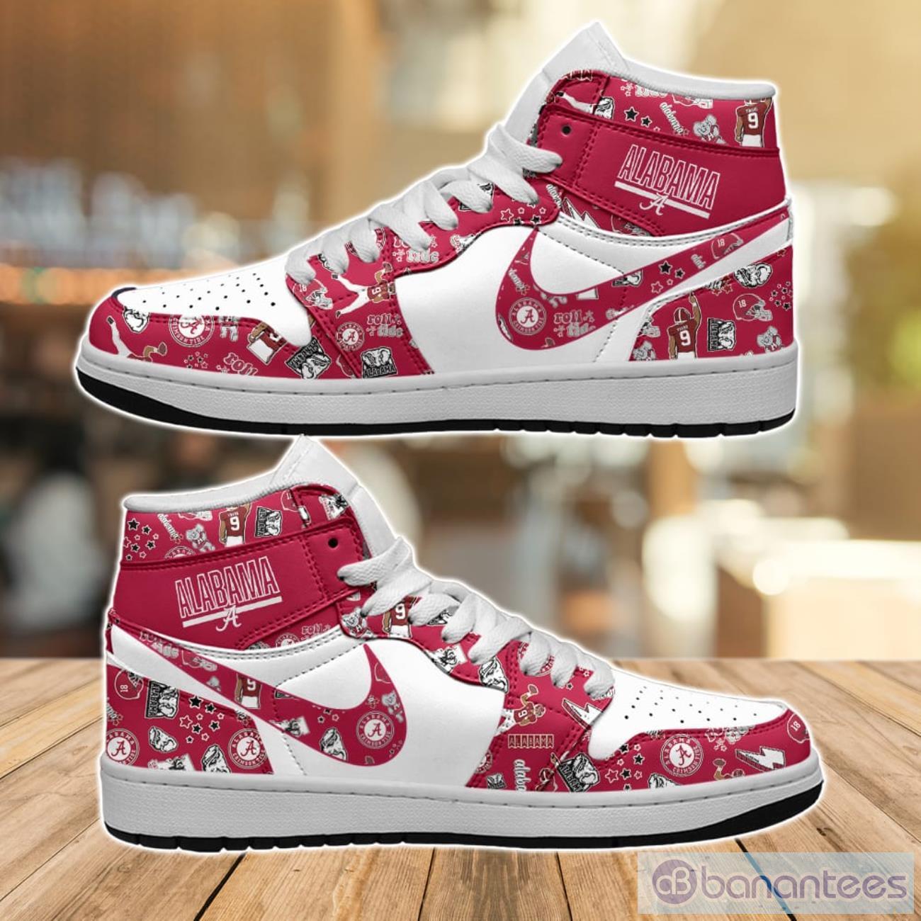 Alabama Crimson Tide Football Air Jordan Hightop Shoes For Fans - Banantees