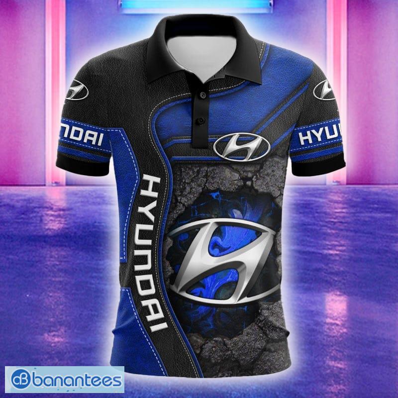 Car Racing Hyundai Logo Hidden Truck Leather Pattern Golf Polo Shirt ...