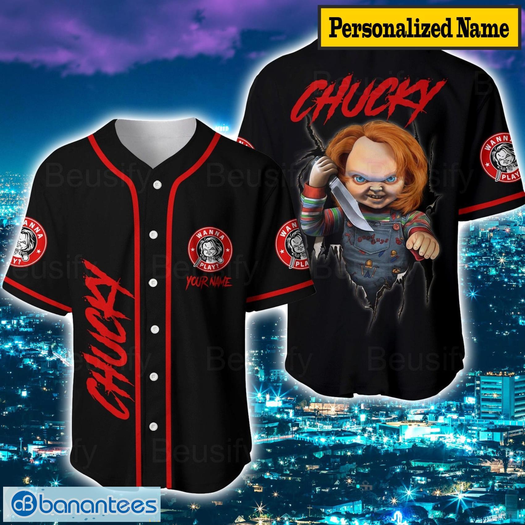 Custom Name Chucky Baseball Jersey, Chucky Jersey Shirt - Banantees
