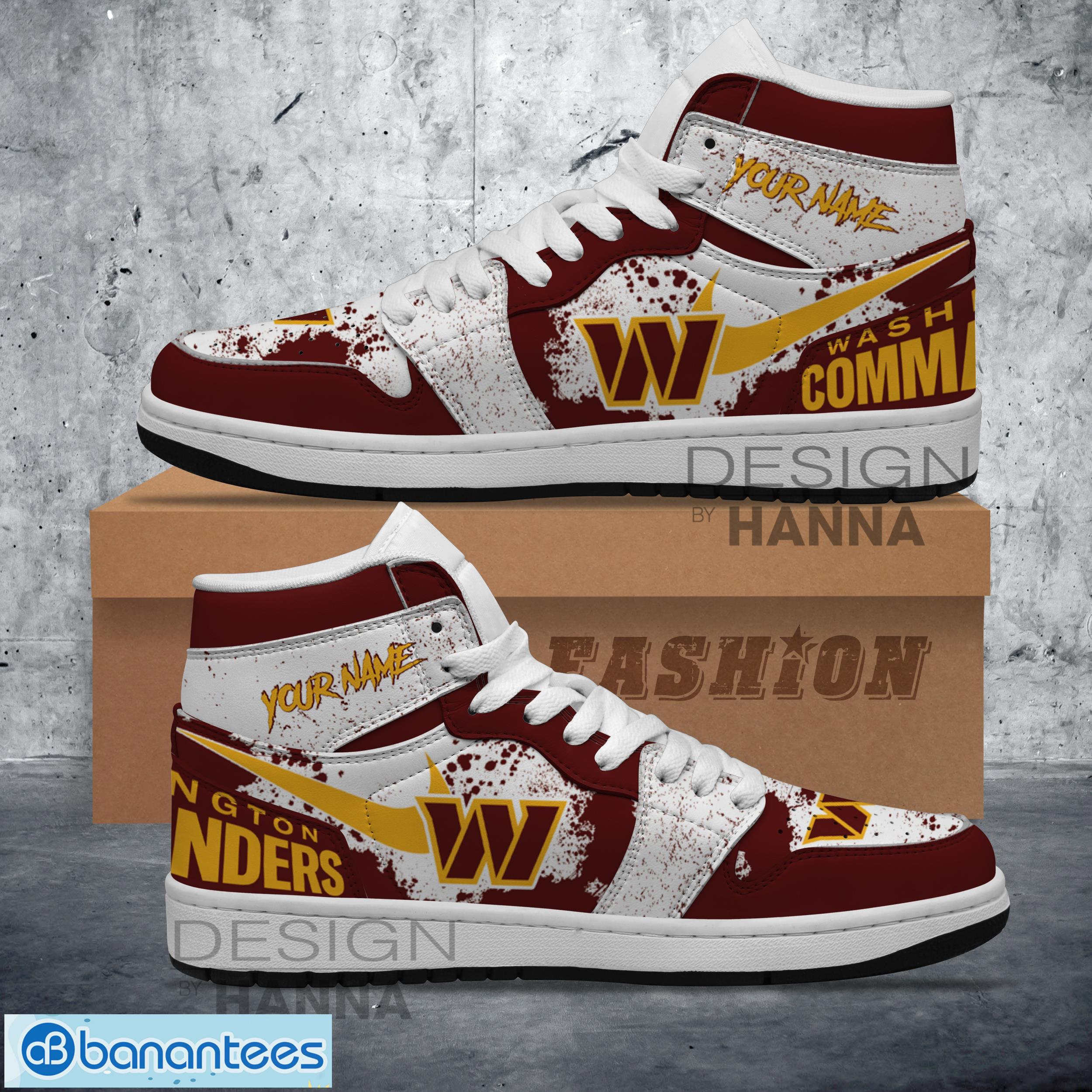 Custom Name Shoes NFL Washington Commanders Paint Splash Texture Air ...
