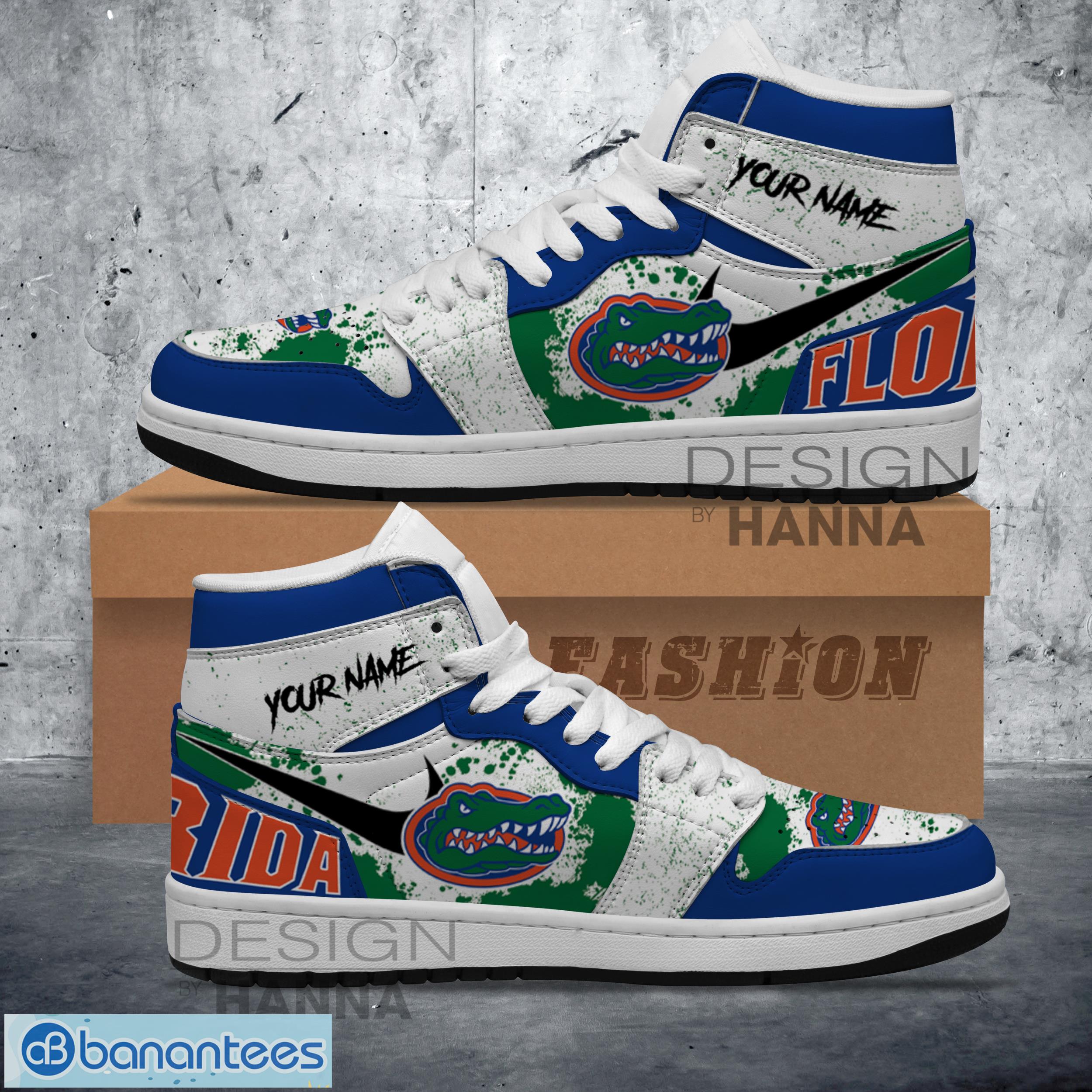 NCAA Florida Gators Custom Name Paint Splash Texture Air Jordan Hightop ...