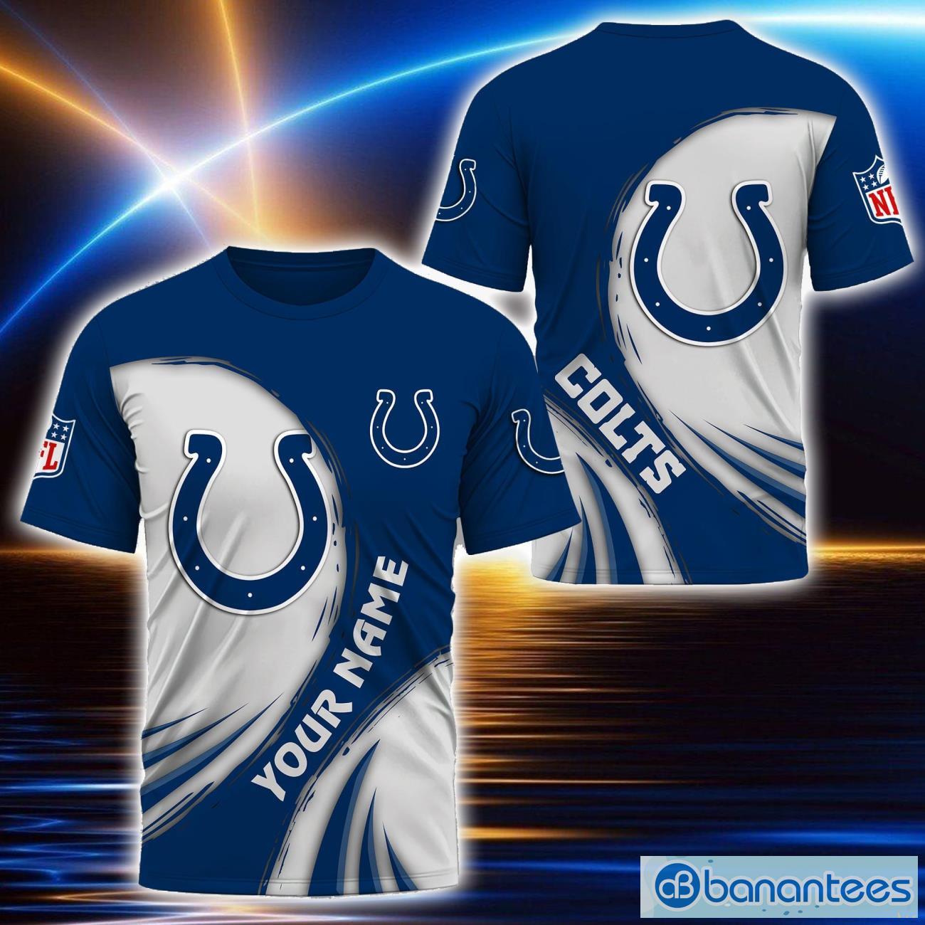 NFL Indianapolis Colts Personalized Name 3D Printed T-Shirt - Banantees
