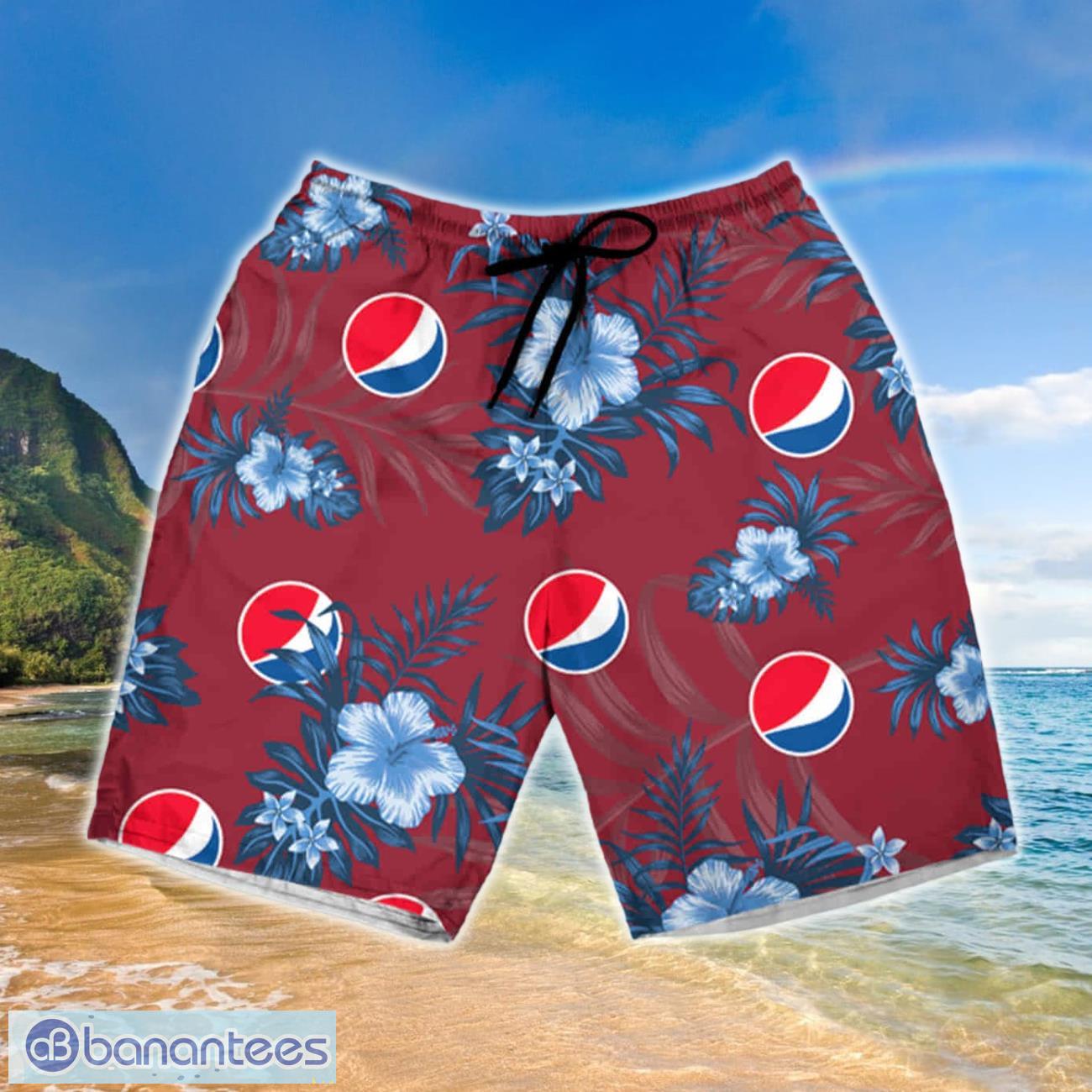 Pepsi Logo Summer Hawaiian Shirt And Short For Fans - Banantees