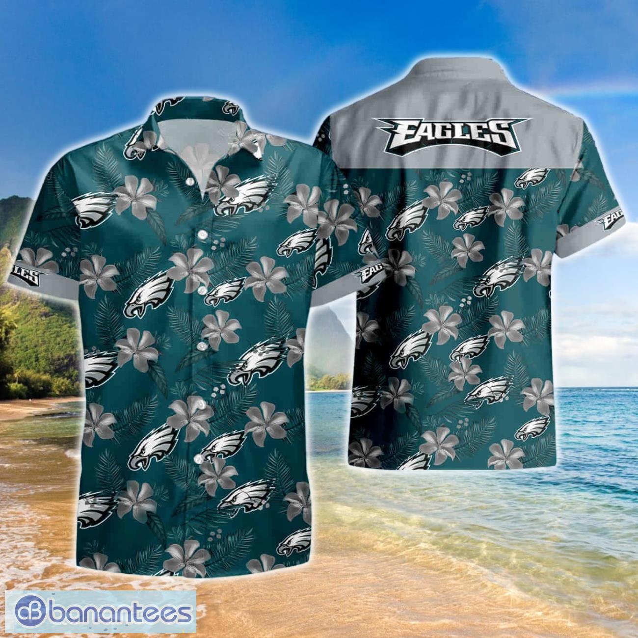 Philadelphia Eagles Logos 2024 Hawaiian Shirt And Short - Banantees