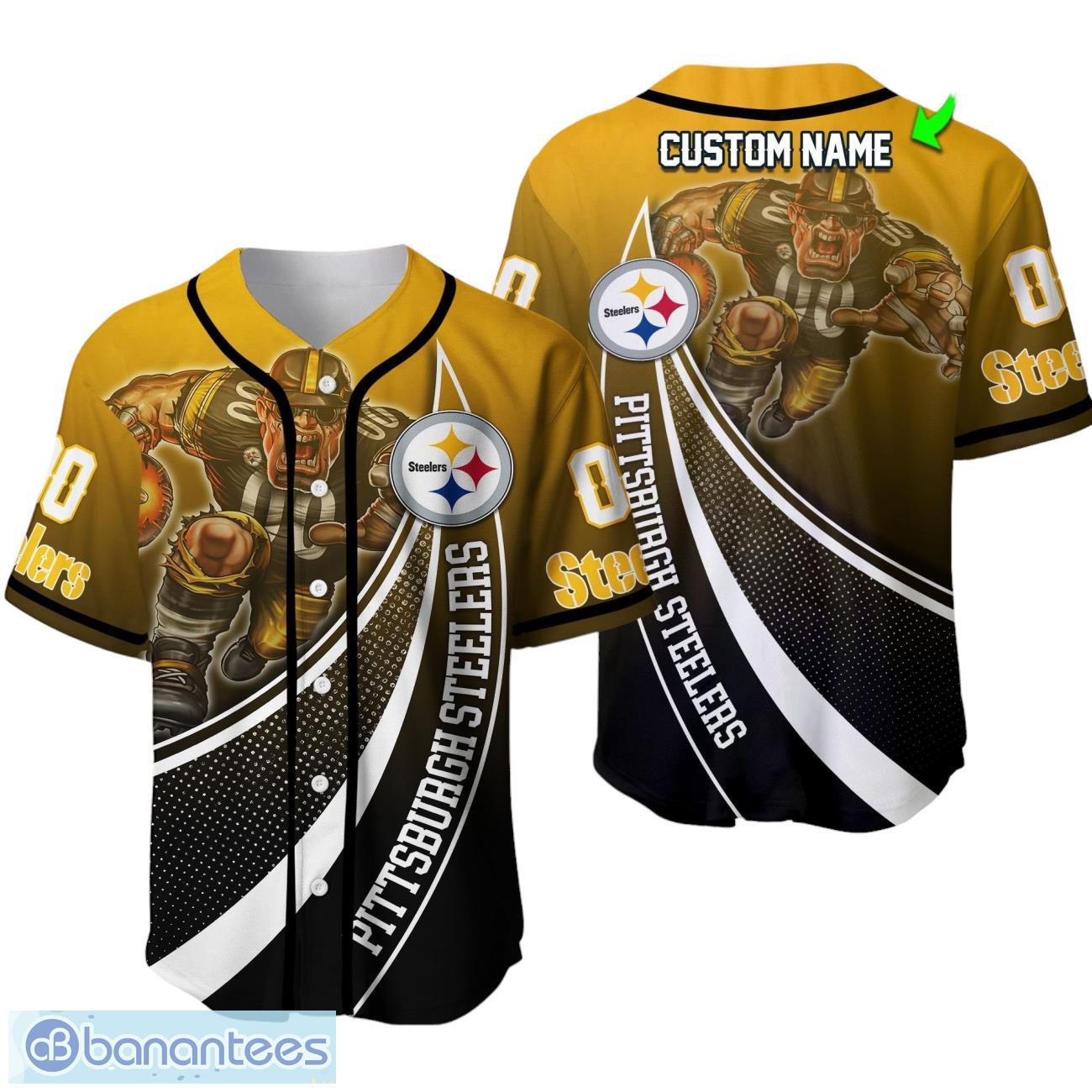 Pittsburgh Steelers 3D Mascot Baseball Jersey Custom Number And Name ...