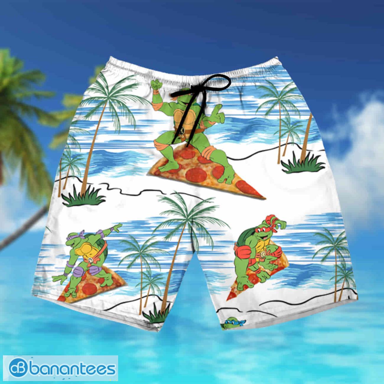 Teenage Mutant Ninja Turtles Surfing Hawaiian Shirt And Short - Banantees