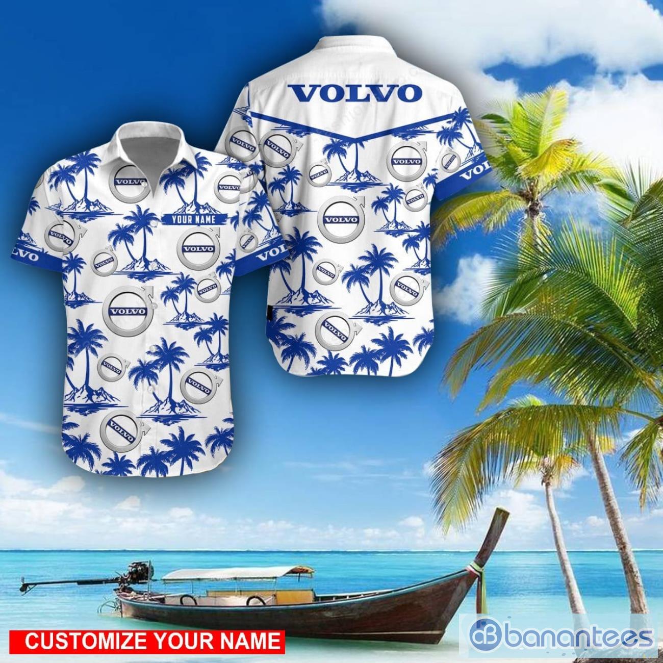Volvo Custom Name 3D Hawaii Shirt Coconut Pattern Beach Shirt - Banantees