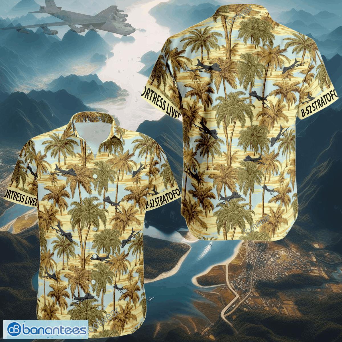 B-52 Stratofortress Livery Palm Tree Islands Aircraft Hawaiian Shirt ...