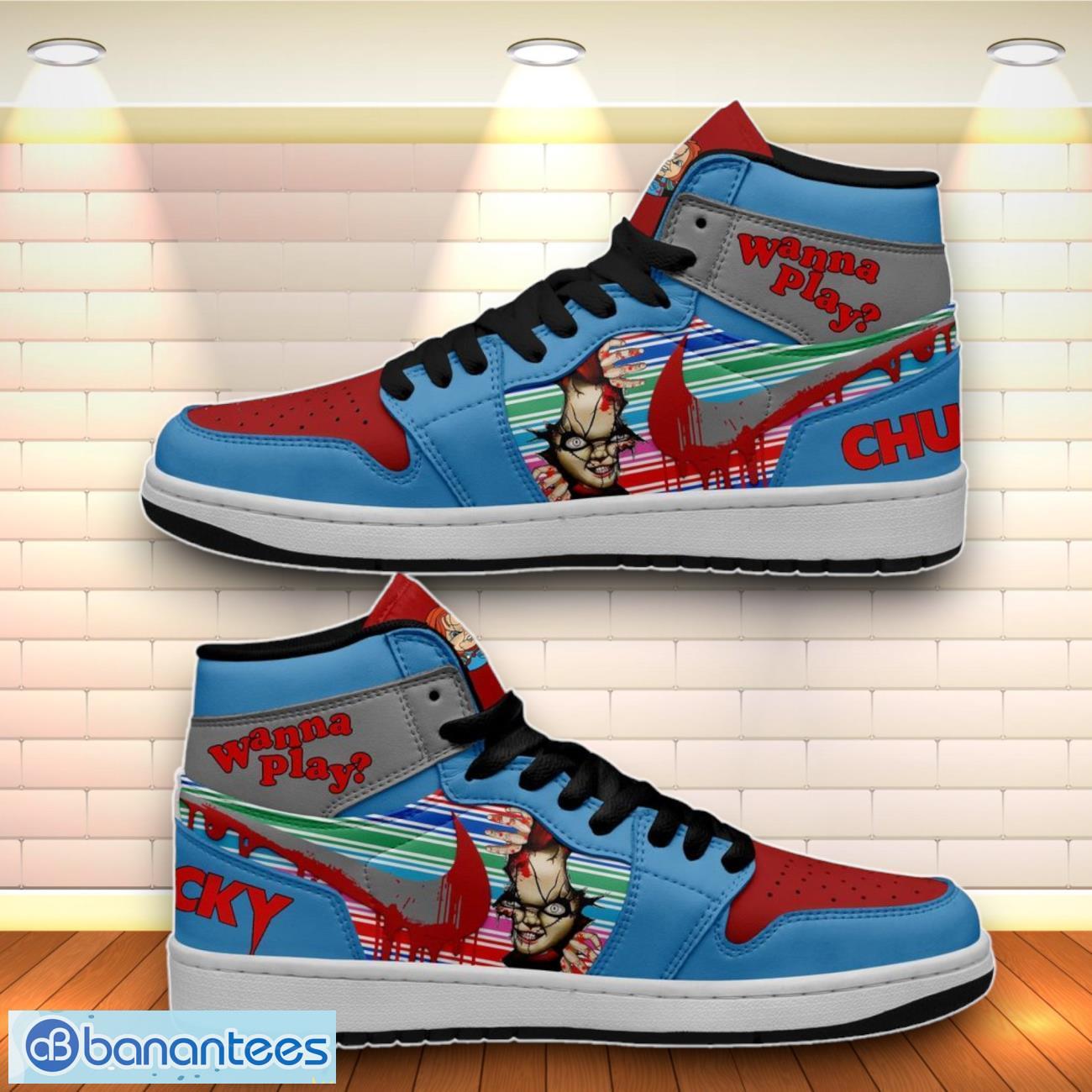 Chucky Wanna Play Air Jordan High Top Shoes - Banantees