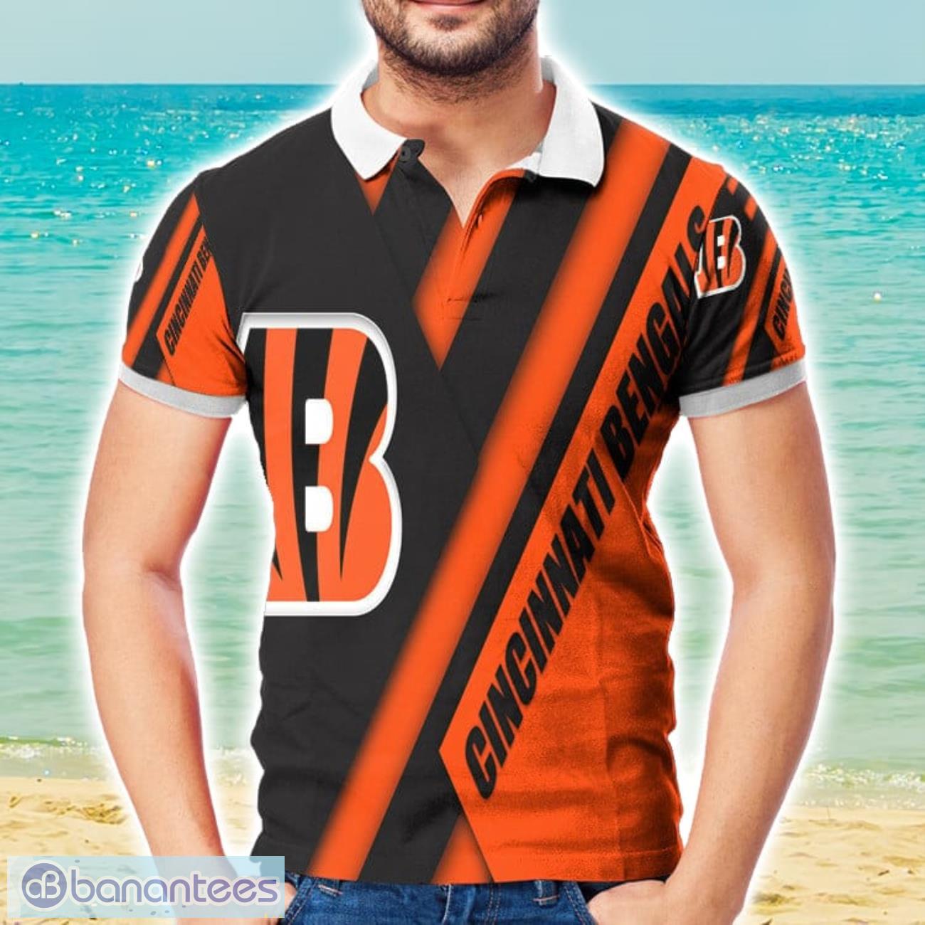 Cincinnati Bengals Emblem Flag 3D Polo Shirt Design For Sport Fans ...