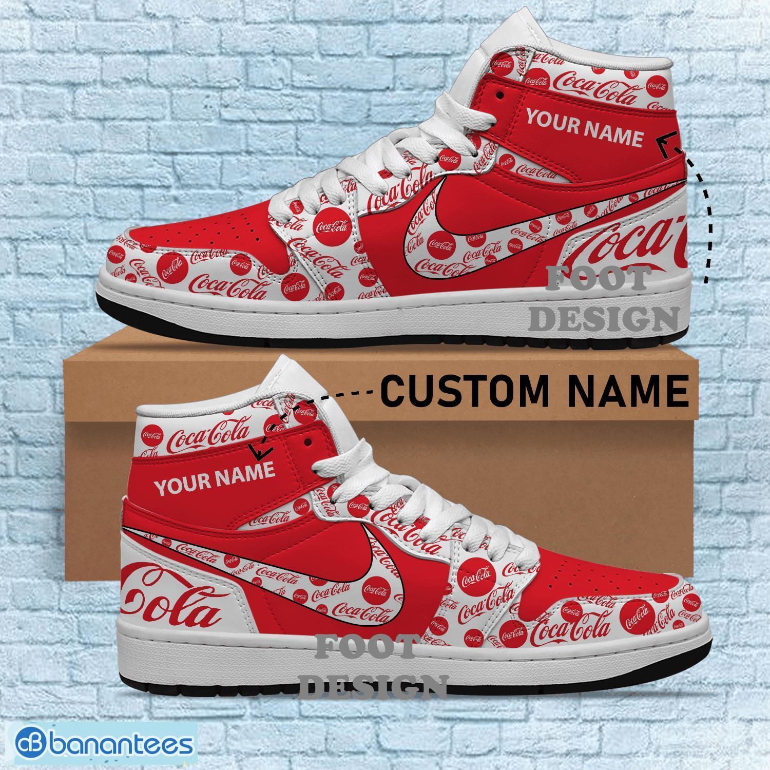 Coca Cola Logo Brand Personalized Air Jordan Hightop Shoes For Big Fans ...
