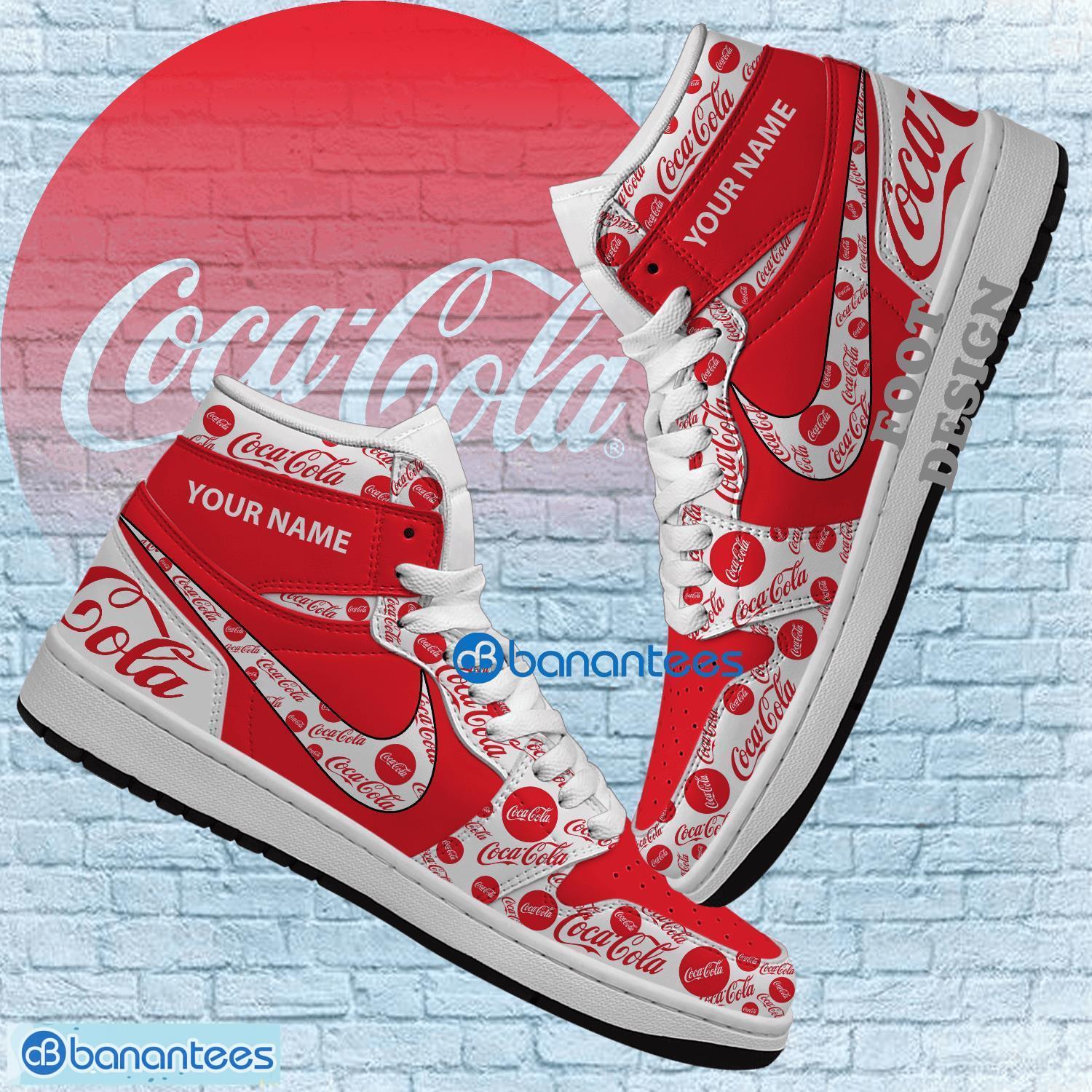 Coca Cola Logo Brand Personalized Air Jordan Hightop Shoes For Big Fans ...