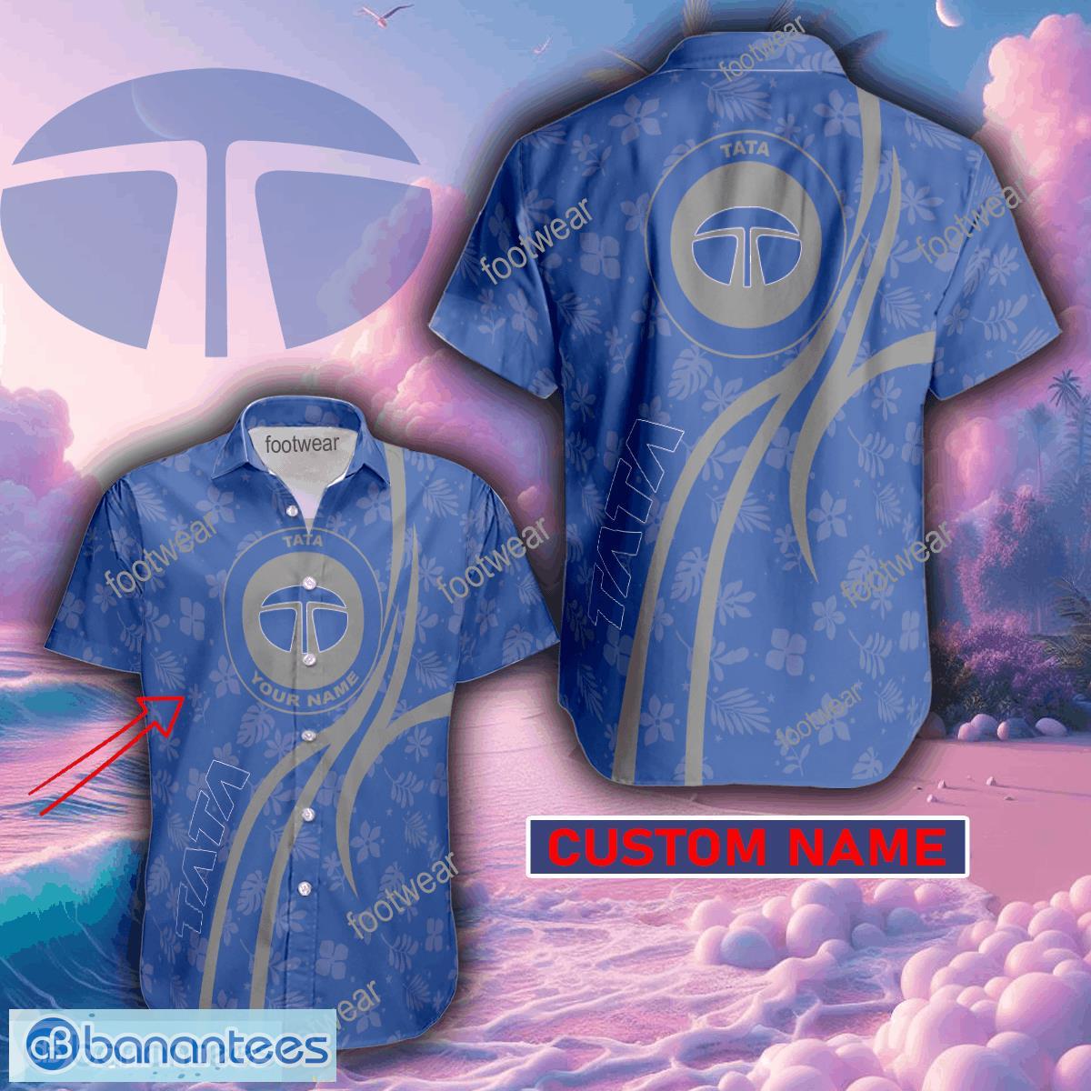 Custom Name Car Racing Tata Palm Logo Aloha Hawaiian Shirt For Men And ...