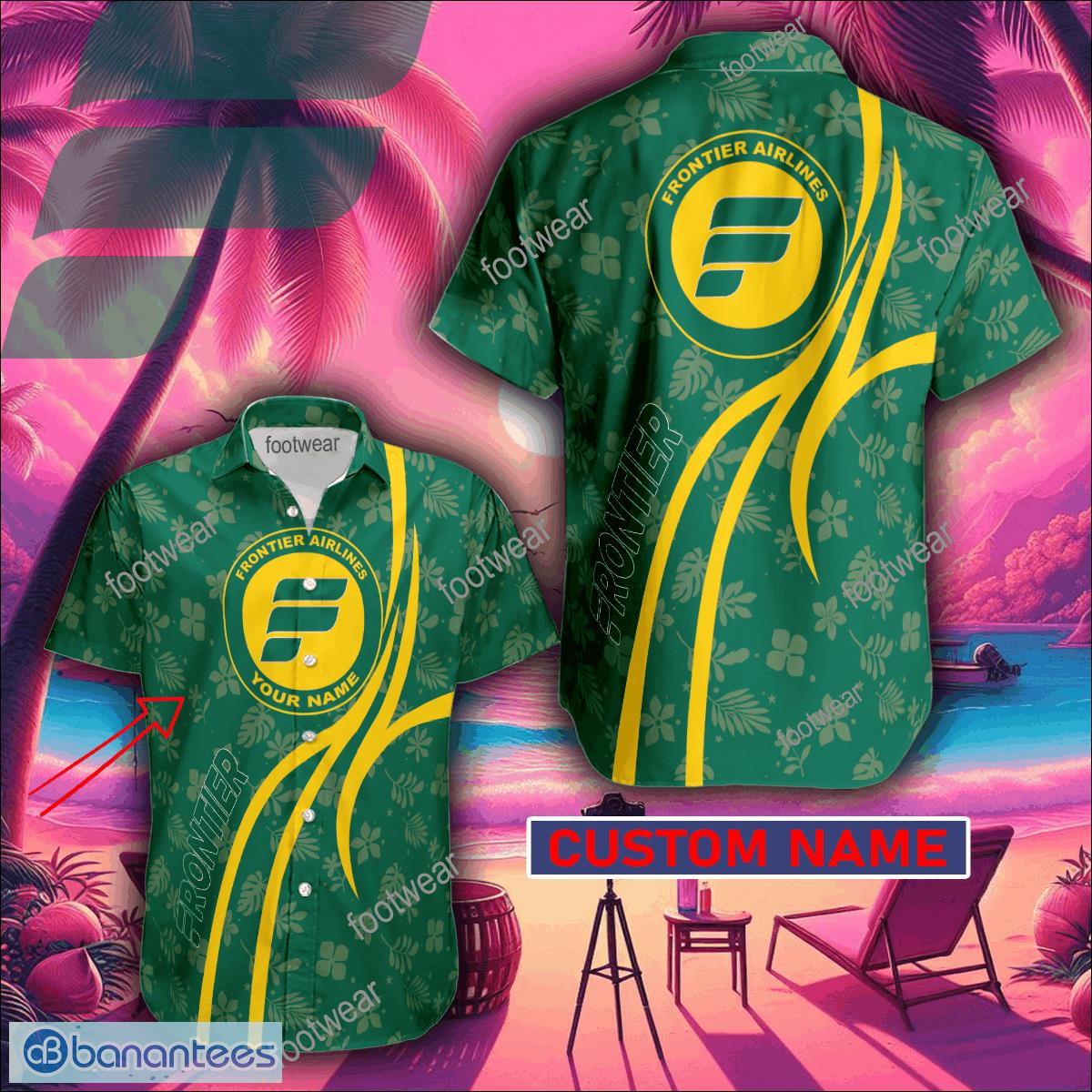 Custom Name Frontier Airlines Hawaiian Shirt New Logo Brand For Men ...