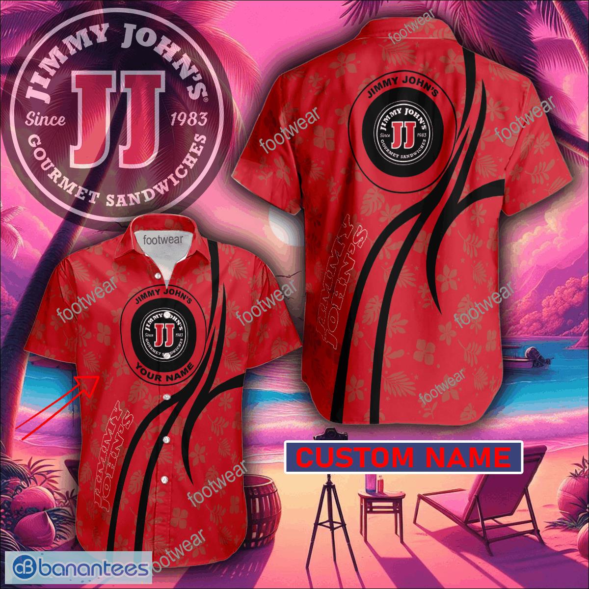 Custom Name Jimmy John's Hawaiian Shirt New Logo Brand For Men Women ...