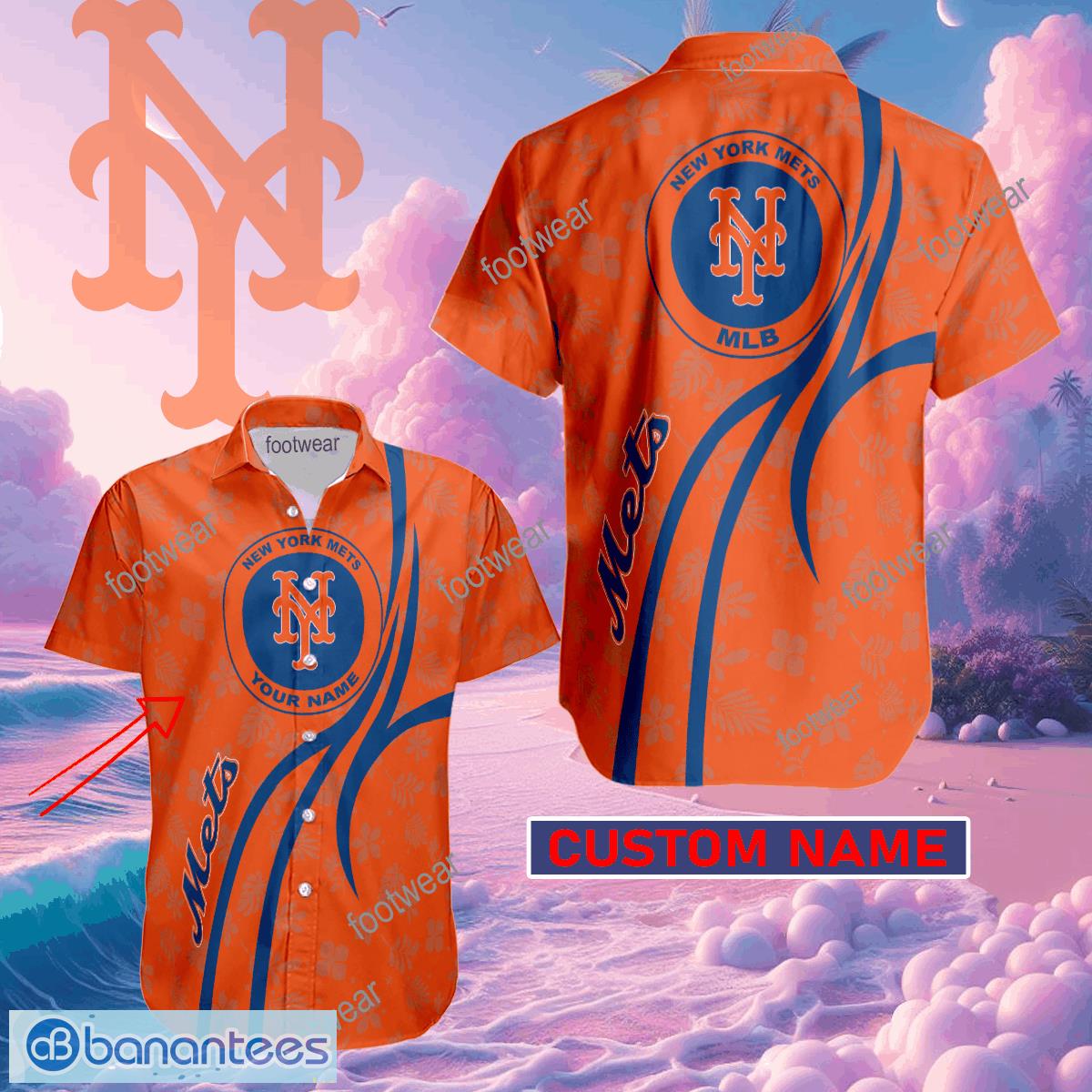 Custom Name MLB New York Mets Tropical Logo 3D Hawaiian Shirt For ...