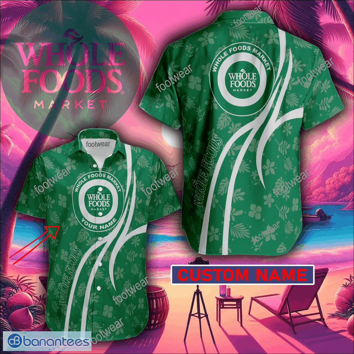 Custom Name Whole Foods Market Hawaiian Shirt New Logo Brand For Men ...