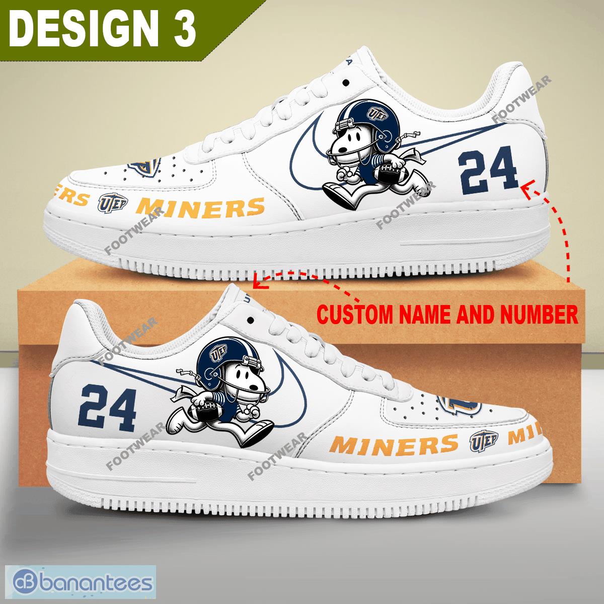 Custom Number And Name NCAA UTEP Miners Snoopy Play Funny Football Air ...