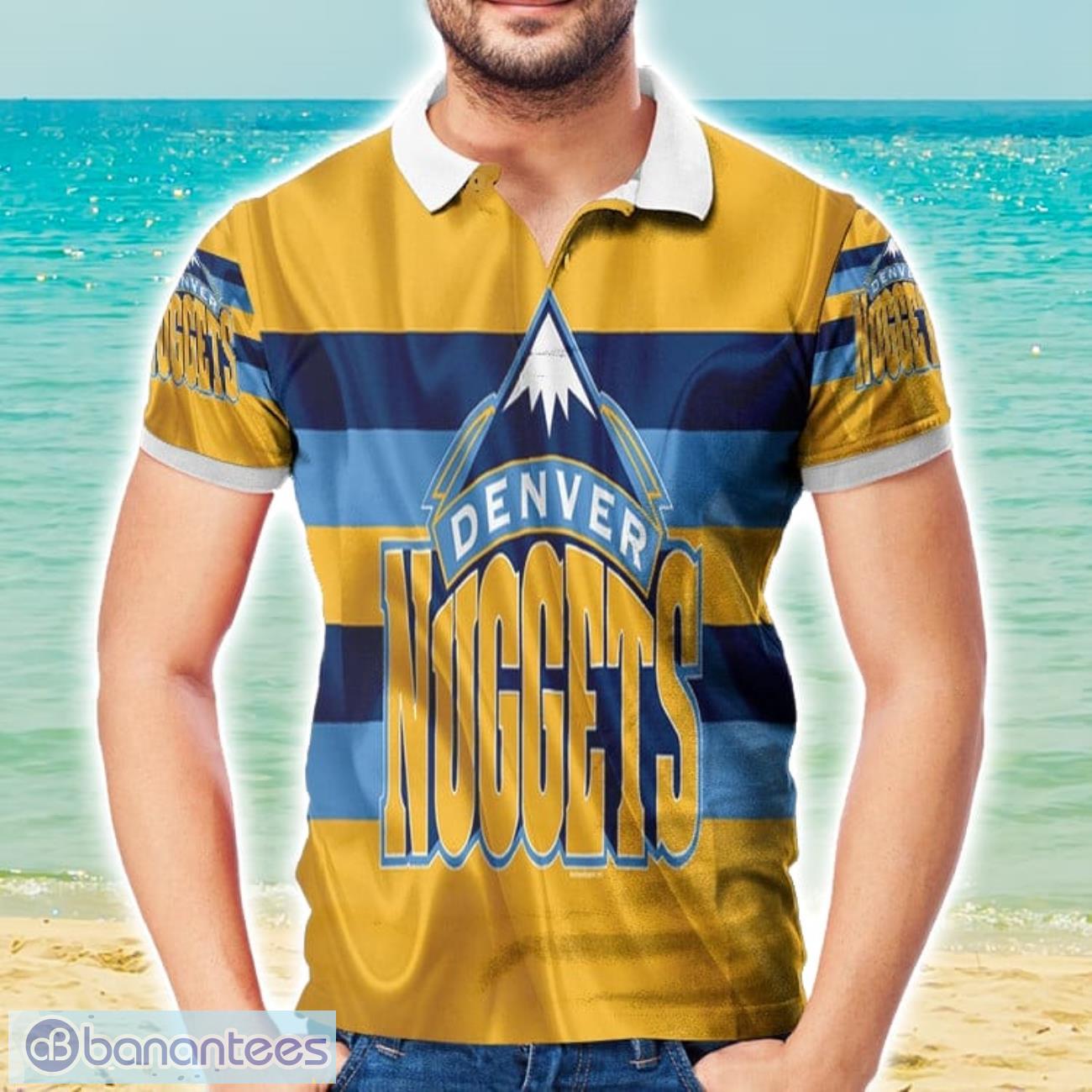 Denver Nuggets Yellow Hive Metal 3D Polo Shirt Design For Sport Fans ...