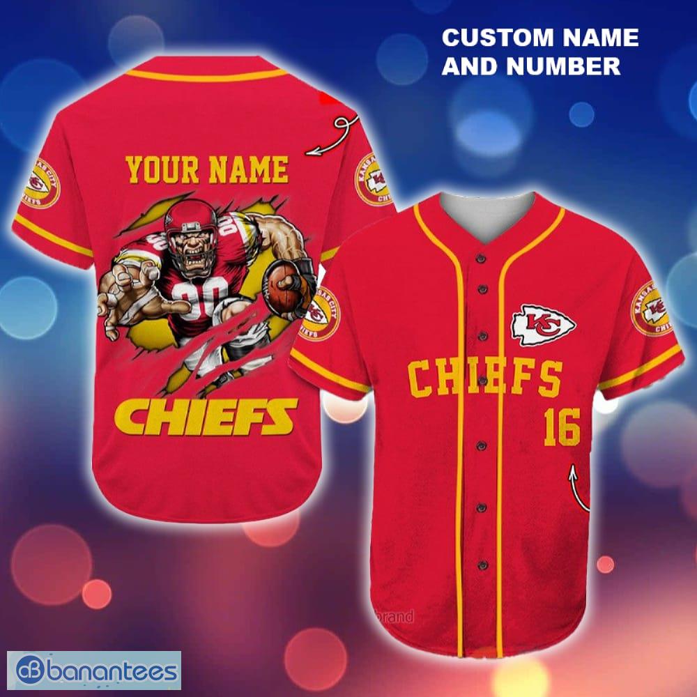 Kansas City Chiefs Nfl Baseball Jersey Shirt Custom Number And Name ...