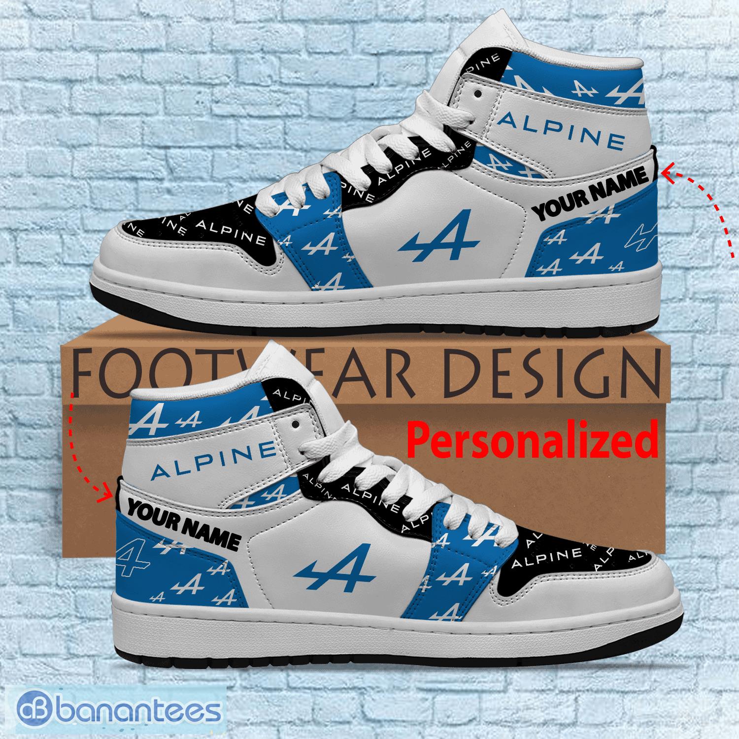 Personalized Car Racing Alpine Logo New Style Air Jordan Hightop Shoes ...