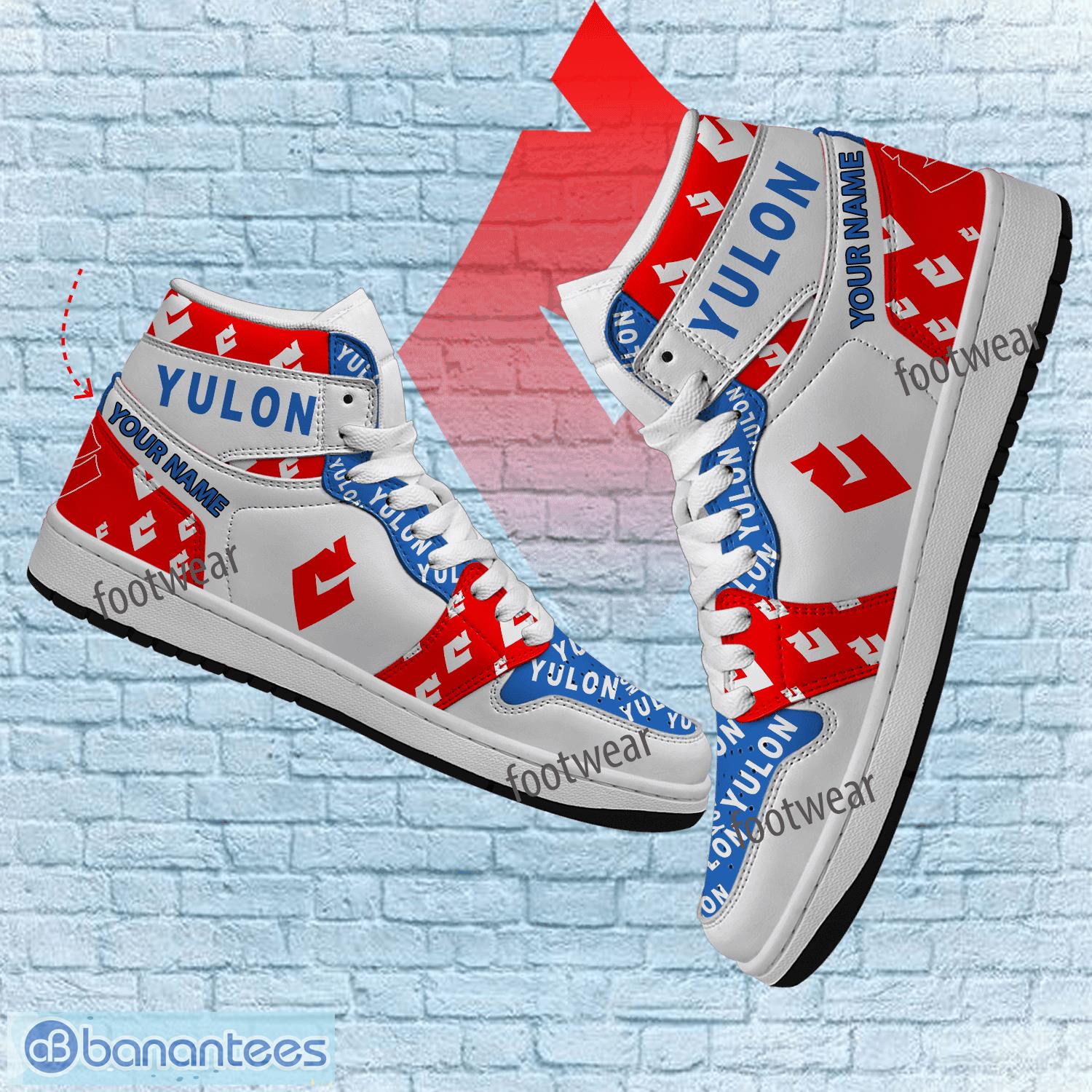 Personalized Car Racing Yulon Logo New Style Air Jordan Hightop Shoes ...