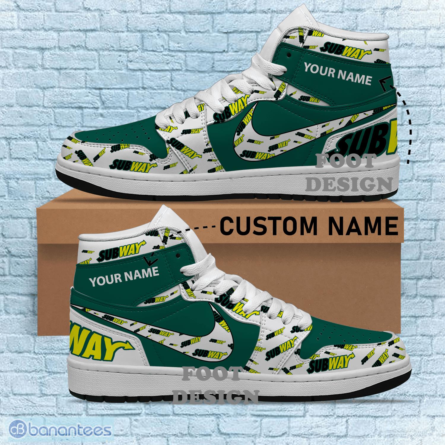 Subway Logo Brand Personalized Air Jordan Hightop Shoes For Fans Gift ...