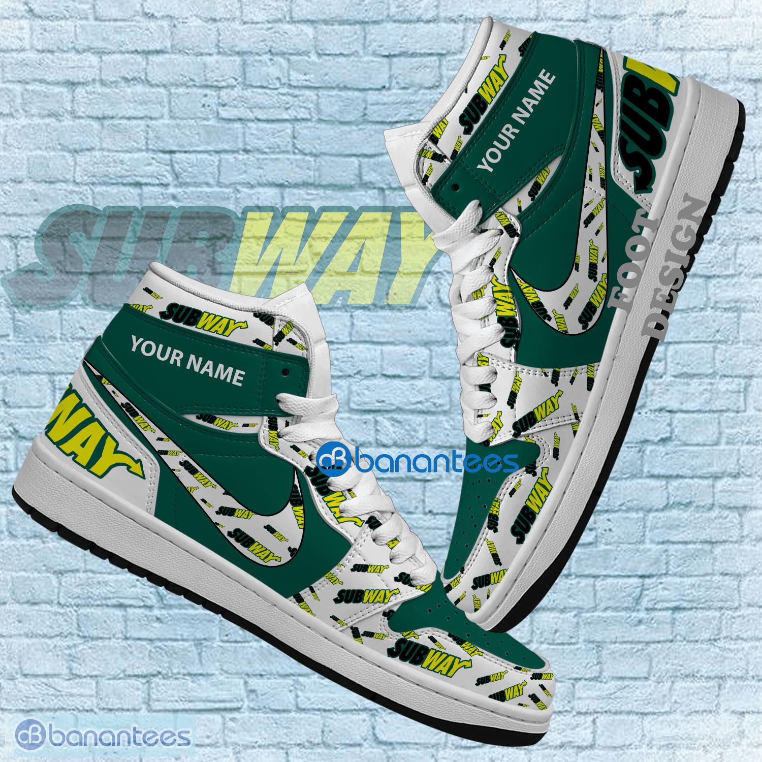 Subway Logo Brand Personalized Air Jordan Hightop Shoes For Fans Gift ...