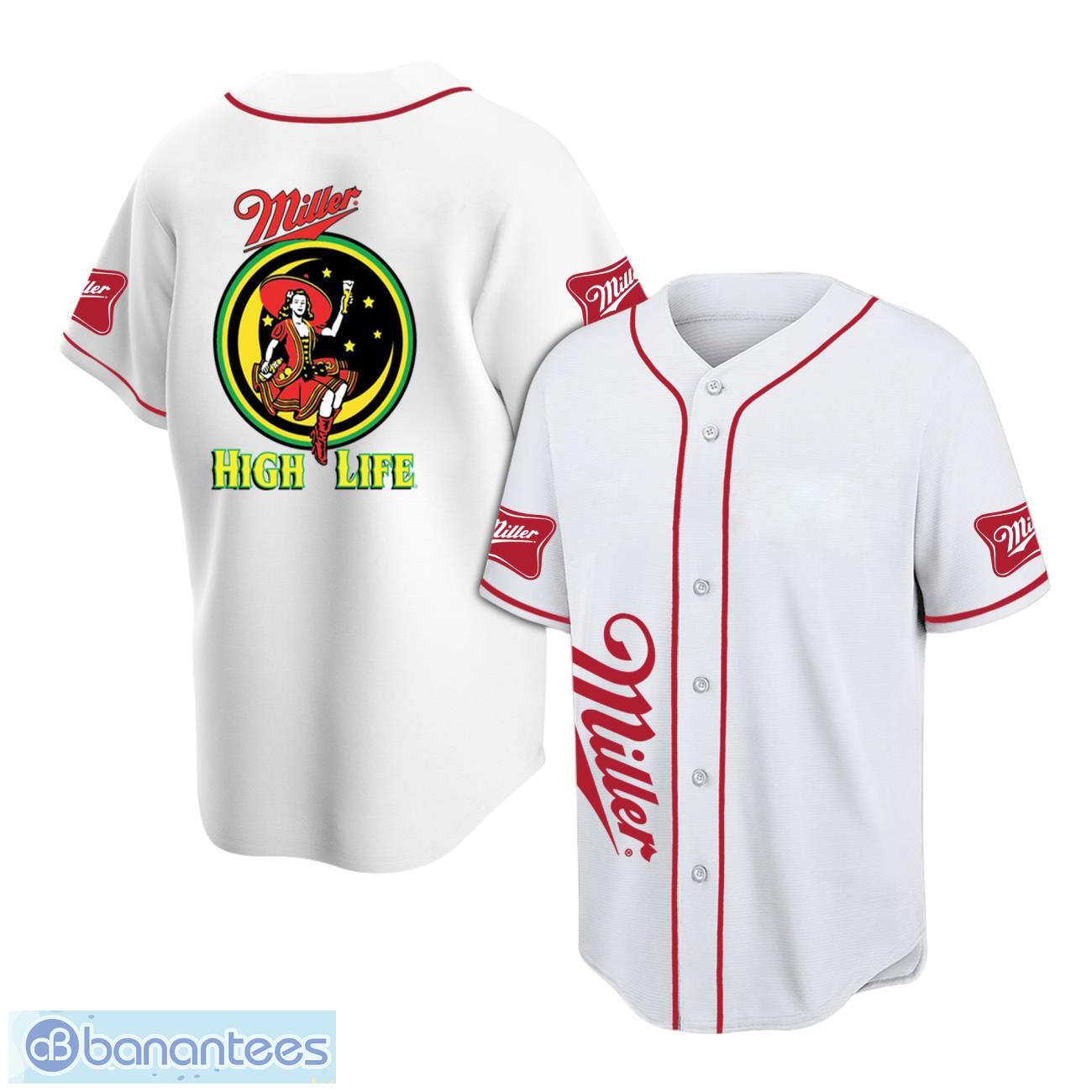 Beige Miller High Life Baseball Jersey - Banantees