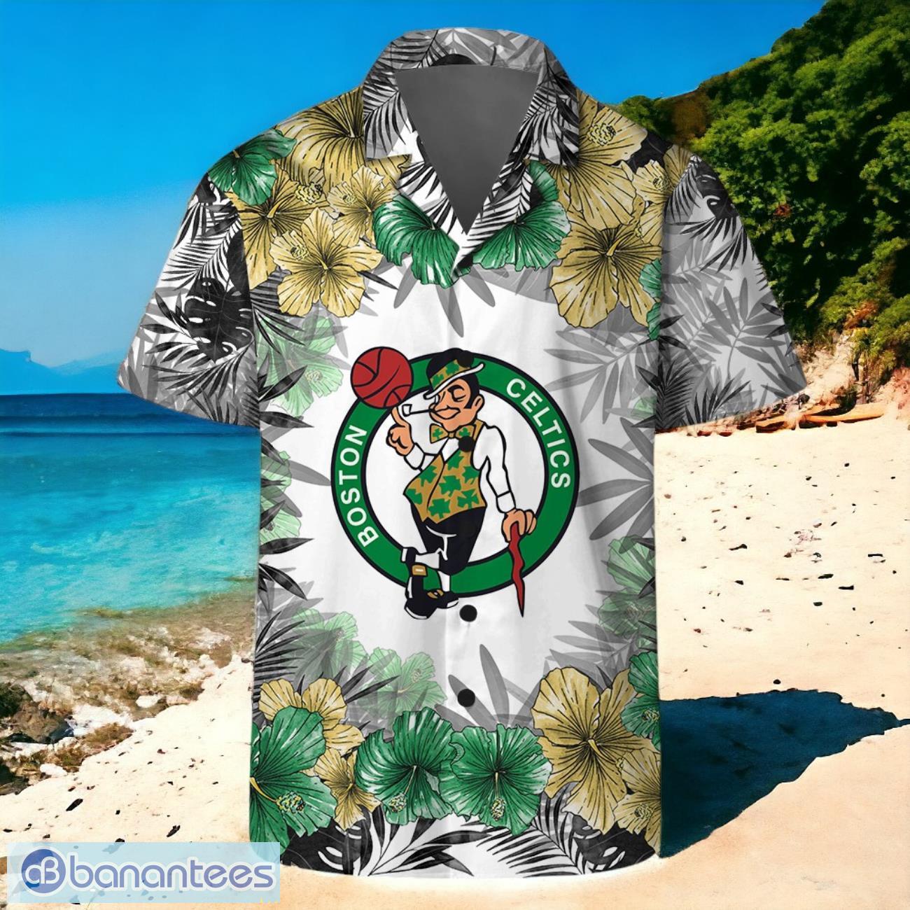 Boston Celtics NBA Hawaiian Shirt And Short Floral Pattern - Banantees