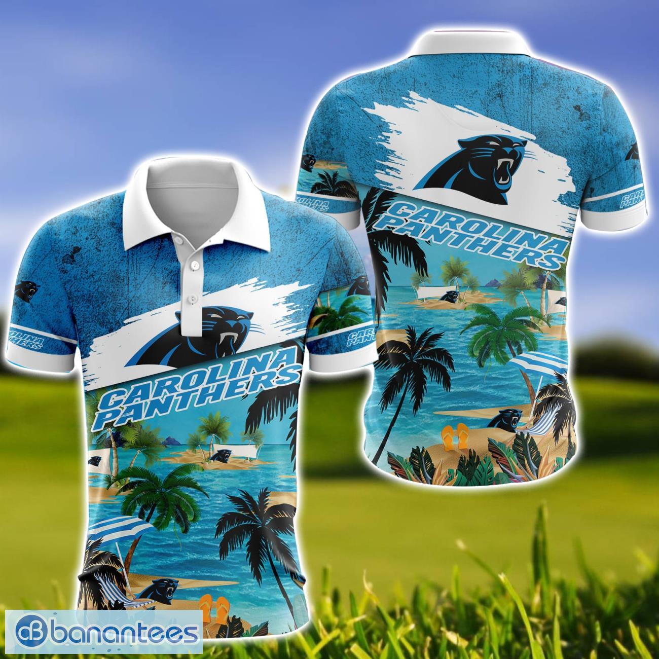 Carolina Panthers Tropical Beach Pattern 3D Polo Shirt For Fans - Banantees