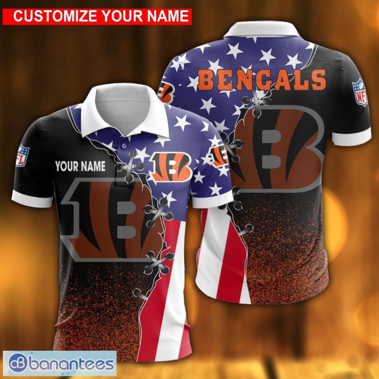 Cincinnati Bengals 3D Polo Shirt Independence Day Gift - Banantees