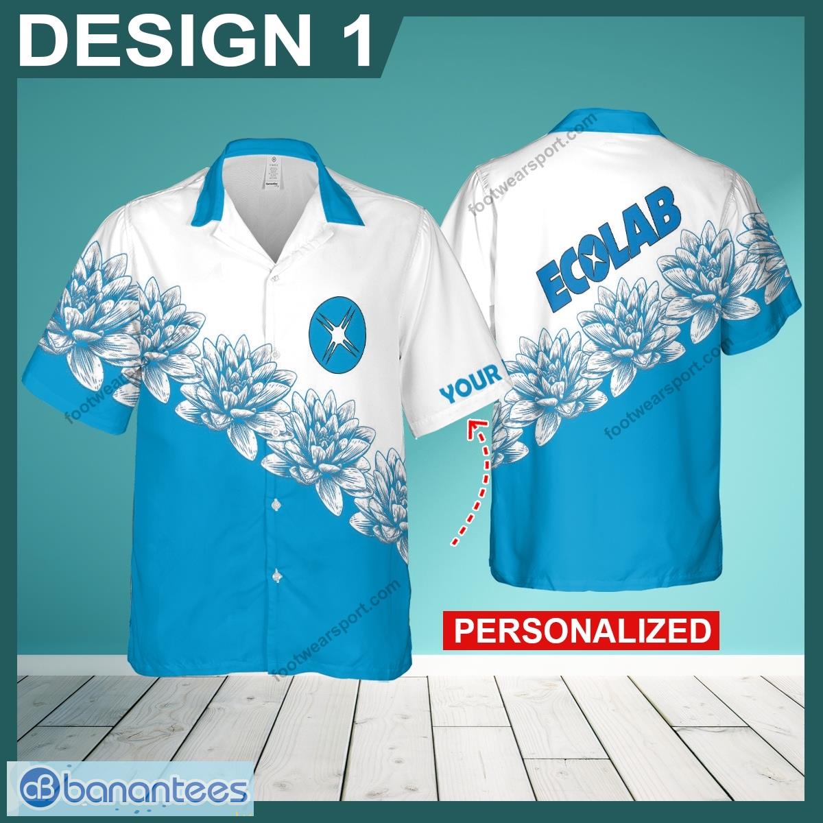 Custom Name Ecolab Flower Brand Logo 3D Hawaiian Shirt Beach For Men ...