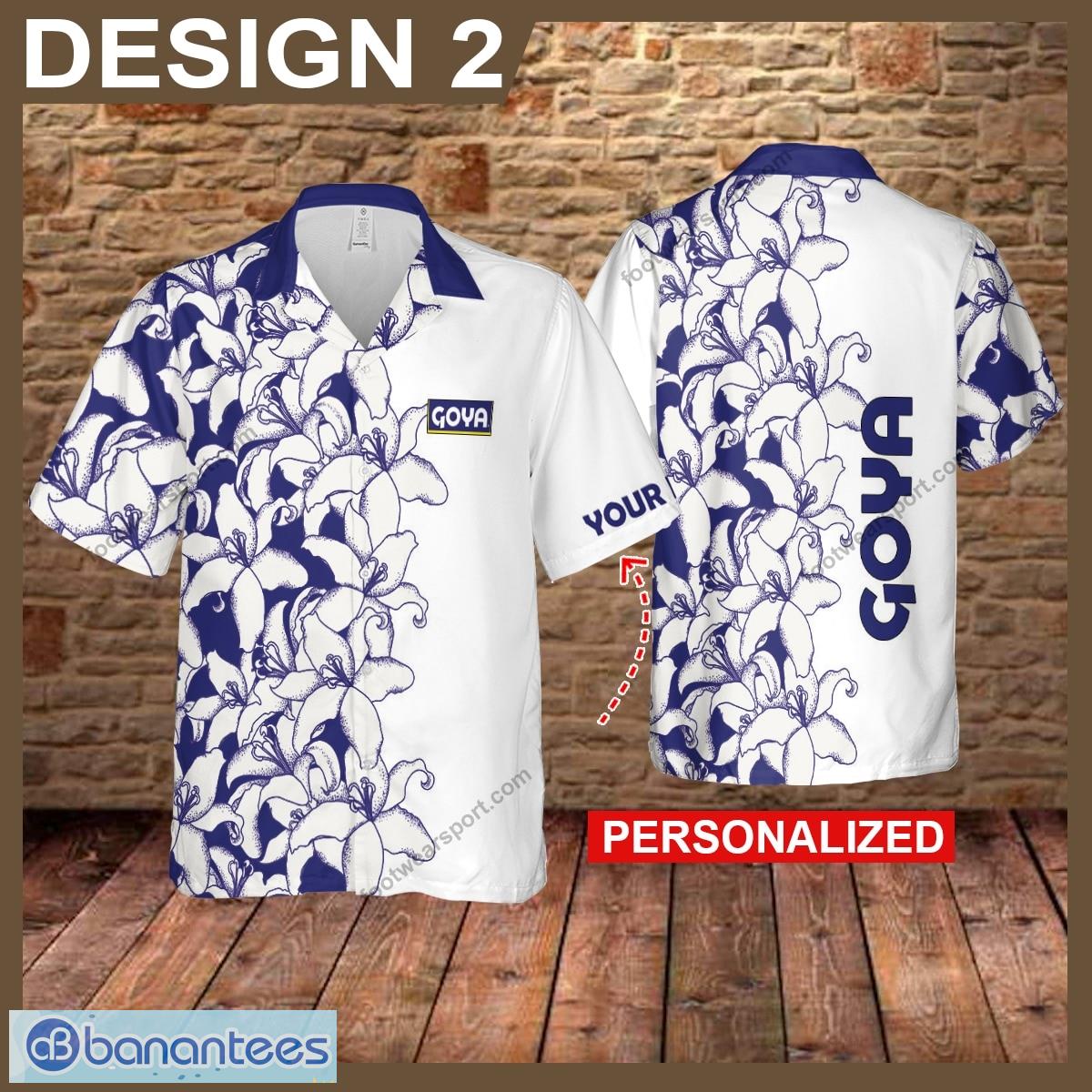 Custom Name Goya Foods Flower Brand Logo 3D Hawaiian Shirt Beach For ...