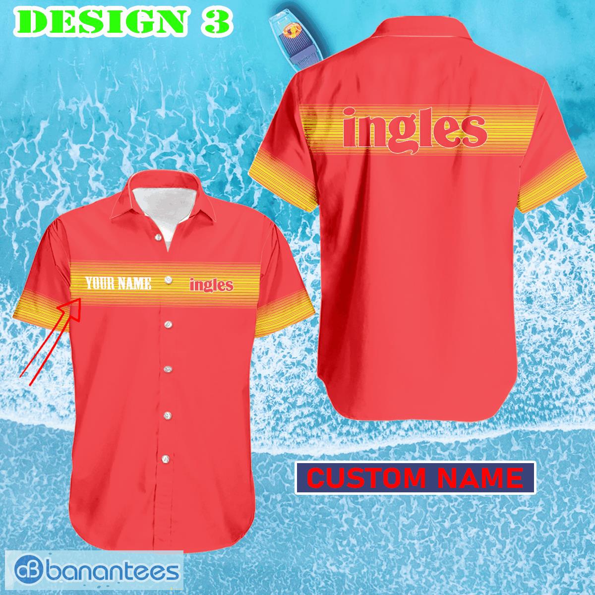 Custom Name Ingles Logo Brand New Luxury Logo All Over Print Hawaiian ...